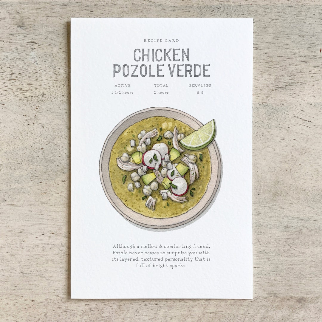 Chicken Pozole Verde: Recipe Card / Notecard / Thank You / Birthday ...