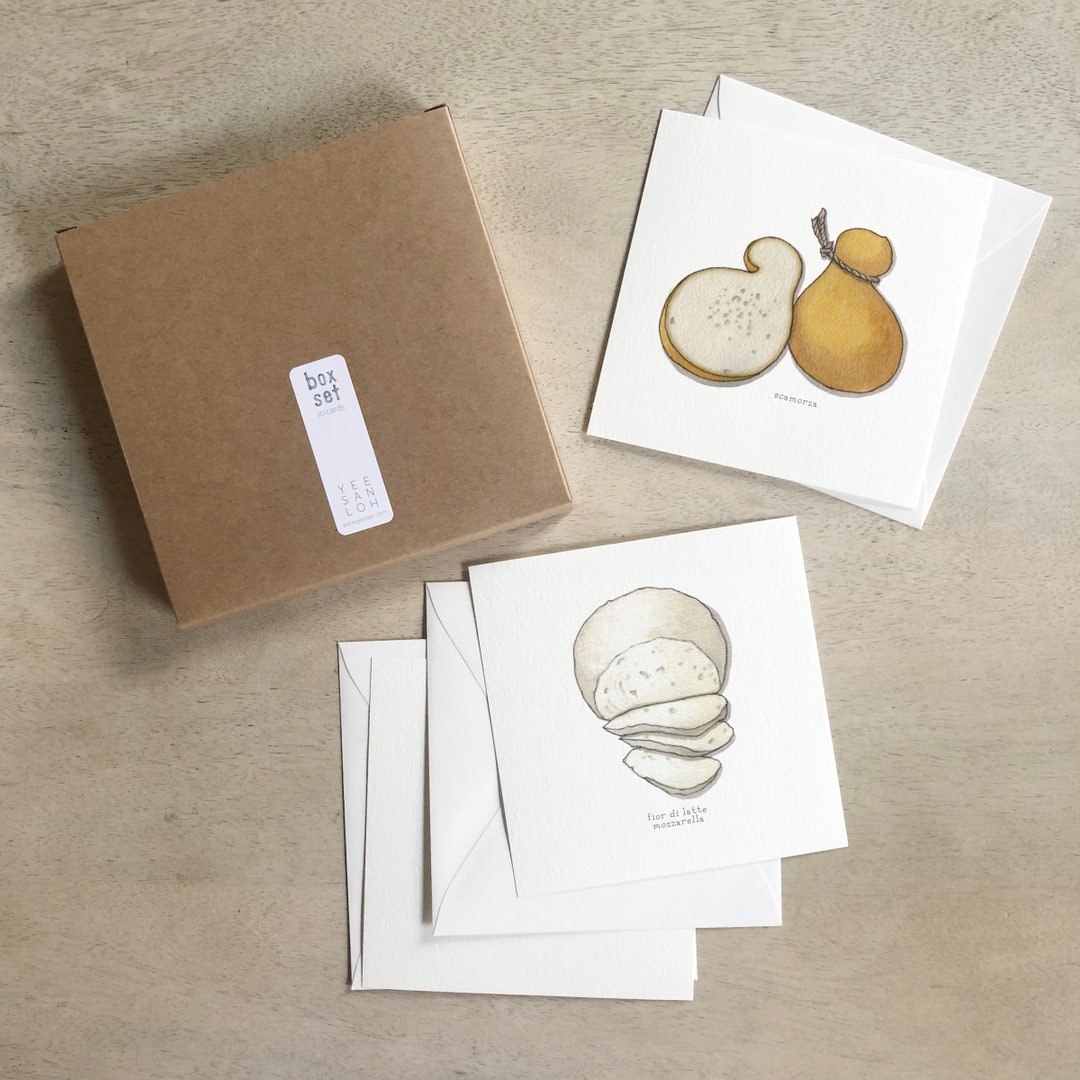 Cheese: Mozzarella / Cards Box Set / Notecards / Flat Cards ...