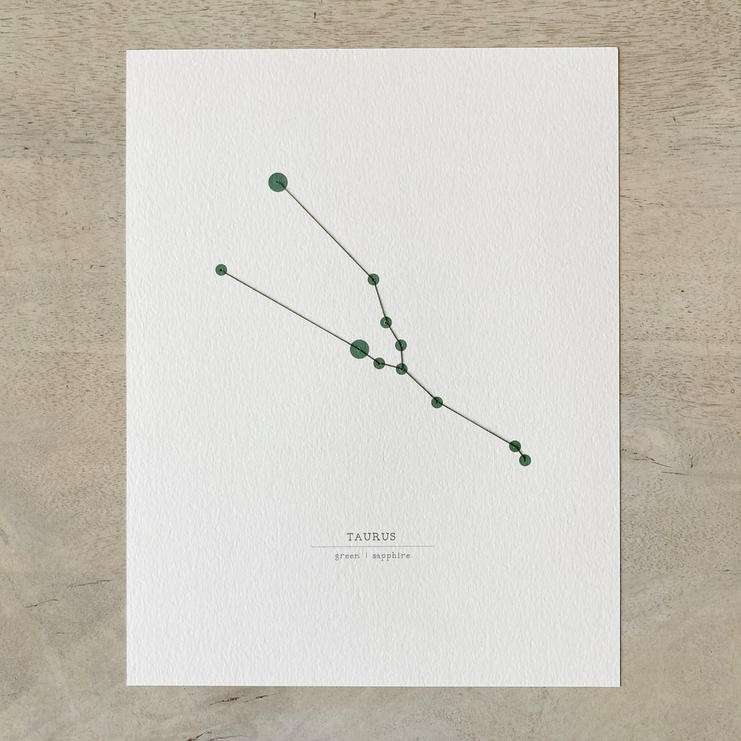 Zodiac Constellations: Taurus / 8.5 X 11 Art Print / Watercolor ...