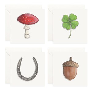 Lucky Charms: Mini Cards Box Set / Gift Tags / Watercolor Illustration ...