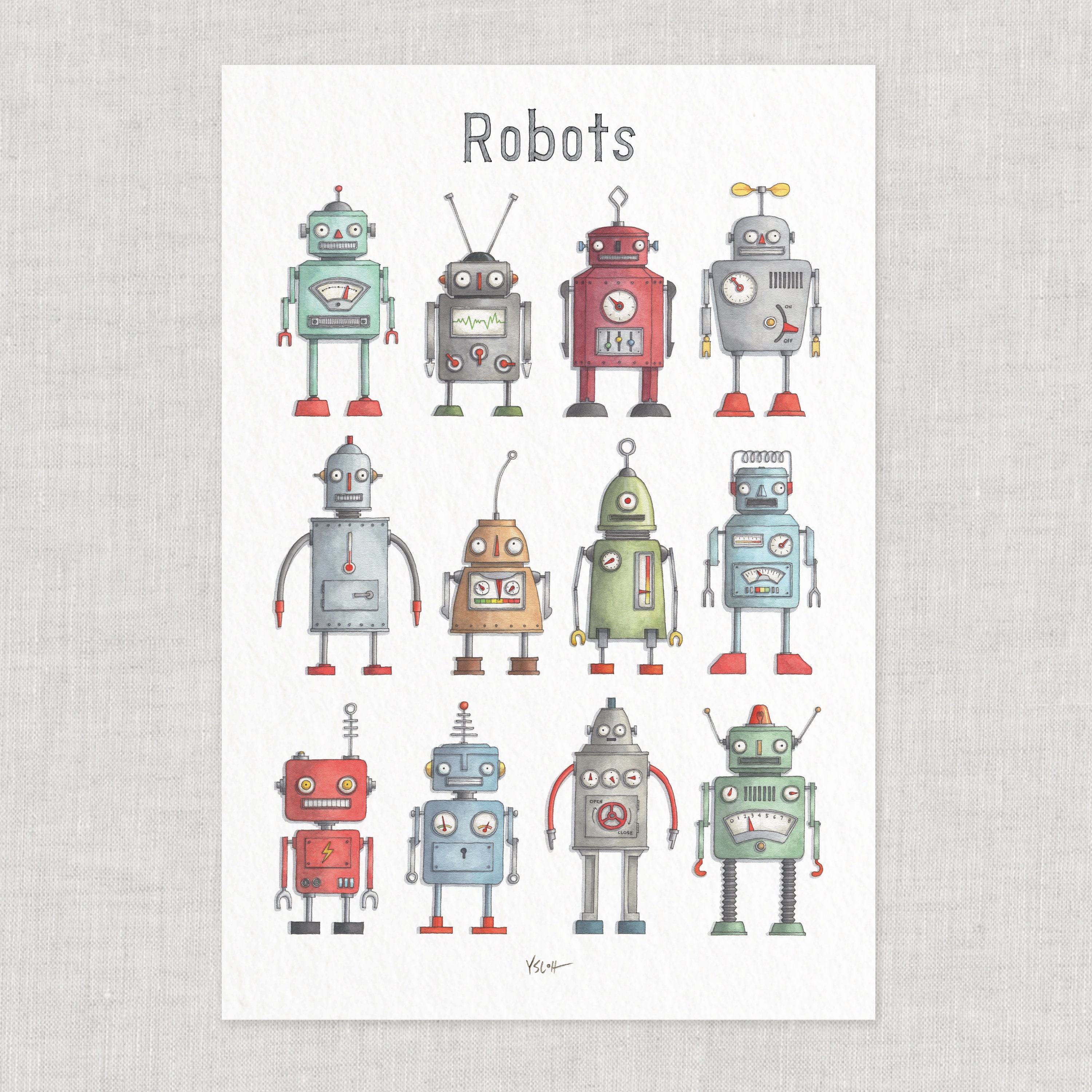 Vintage Robots Wallpaper
