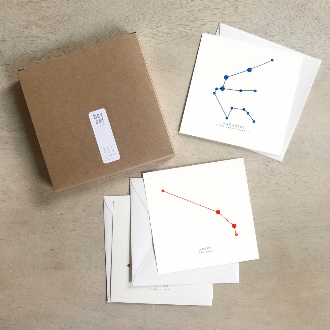 Zodiac Constellations: Cards Box Set / Notecards / Flat Cards ...