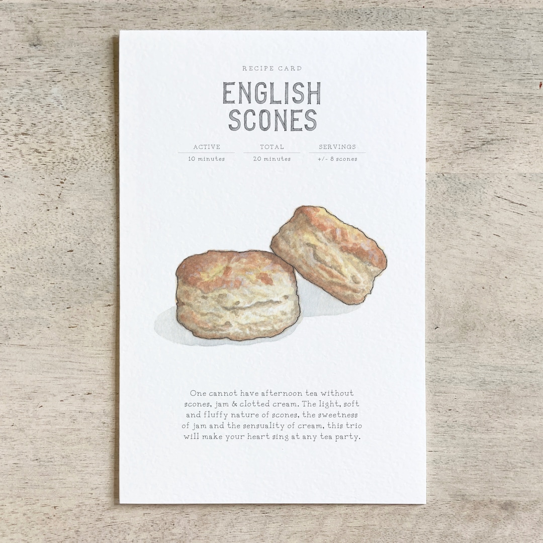 English Scones: Recipe Card / Notecard / Celebration / Food ...