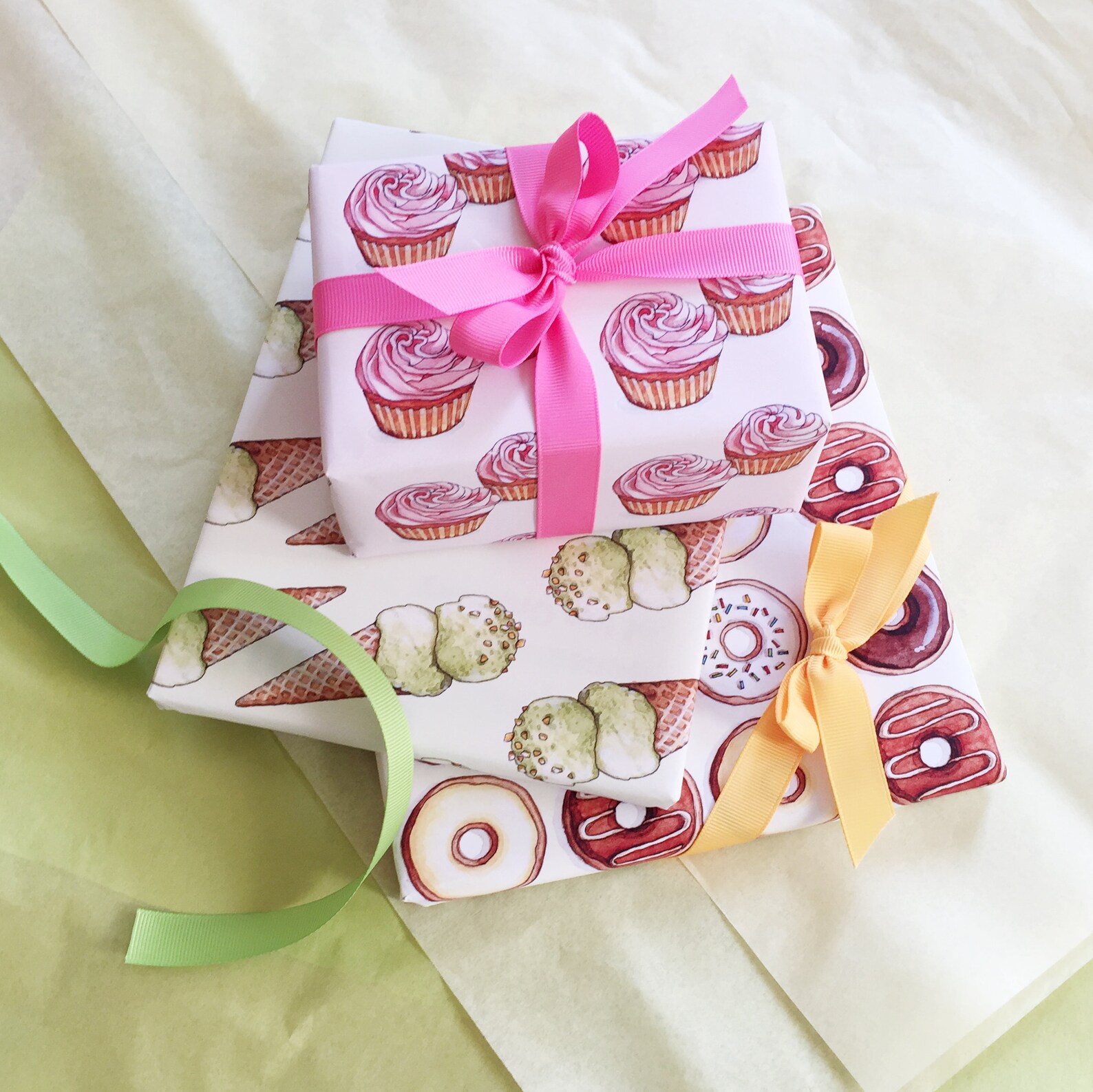 Desserts: Gift Wrap Paper 13x19 sheet / Birthday / | Etsy