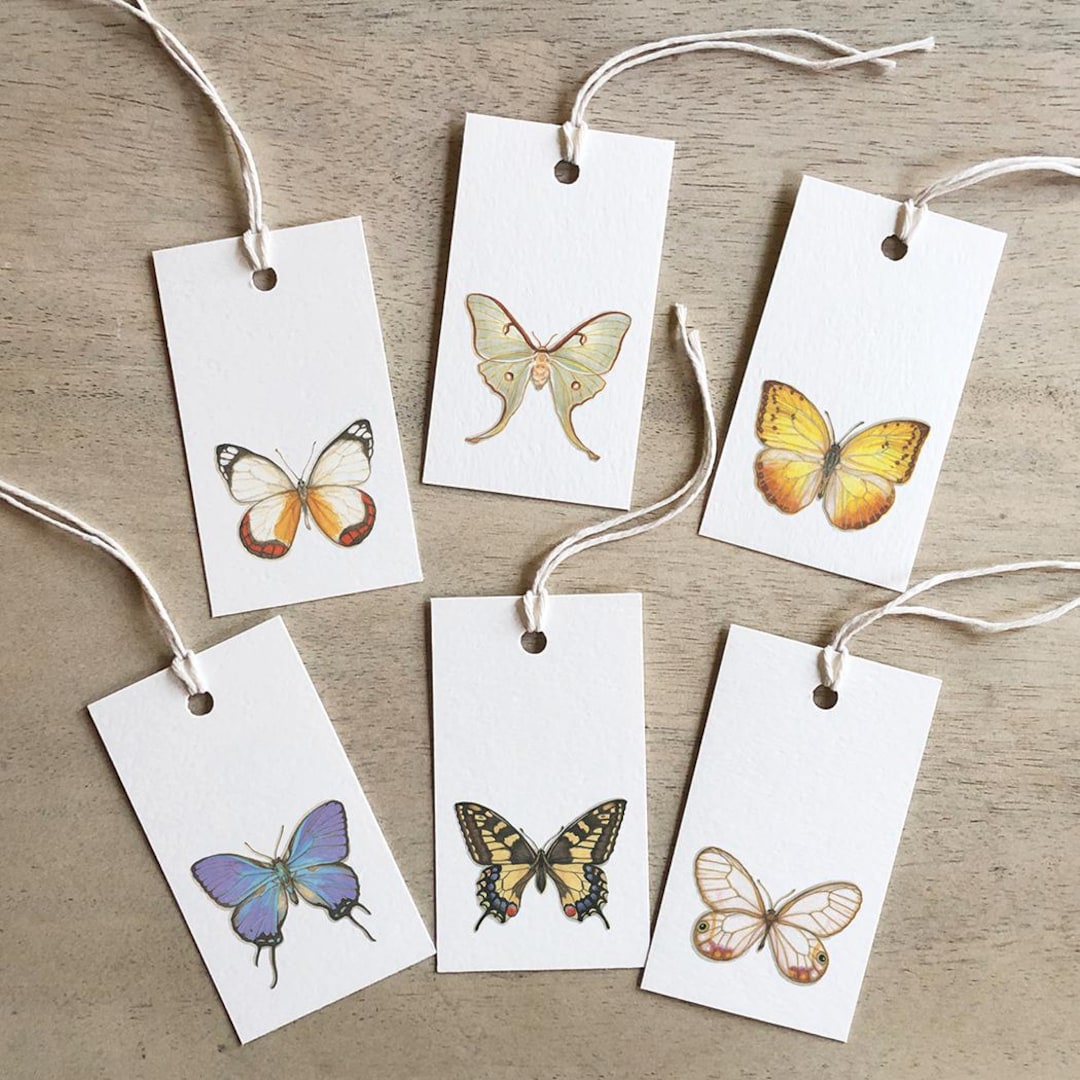 Butterflies & Moths: Gift Tags / Birthday / Anniversary / Party Favors ...