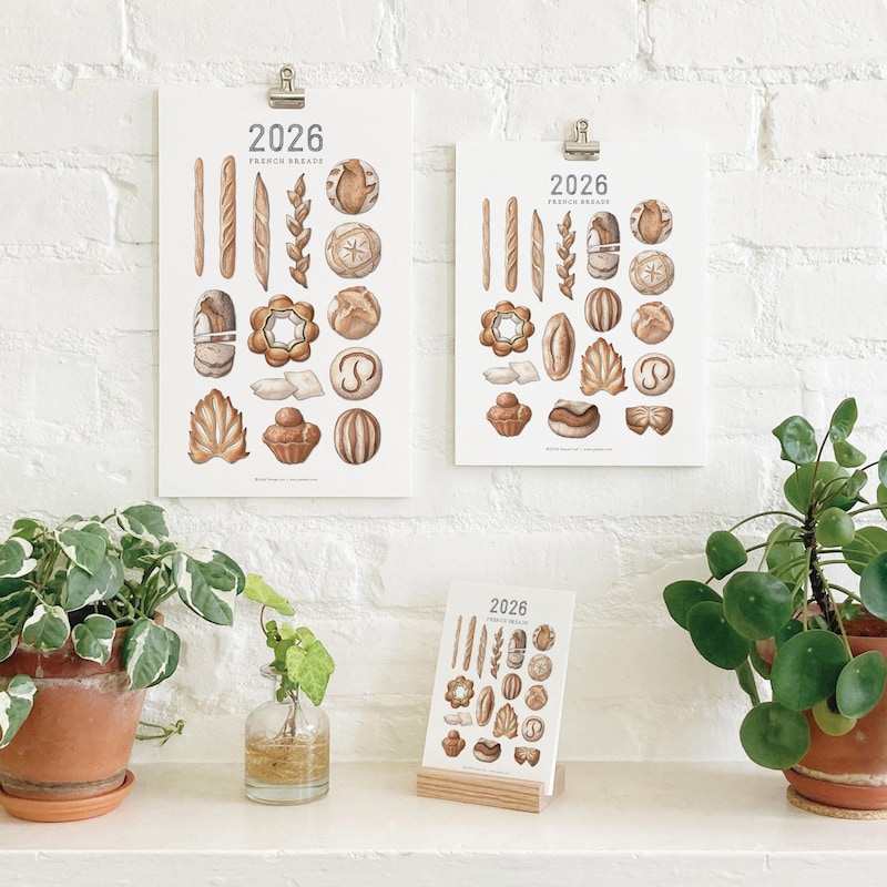 2026 Wall Calendar Bread - Etsy