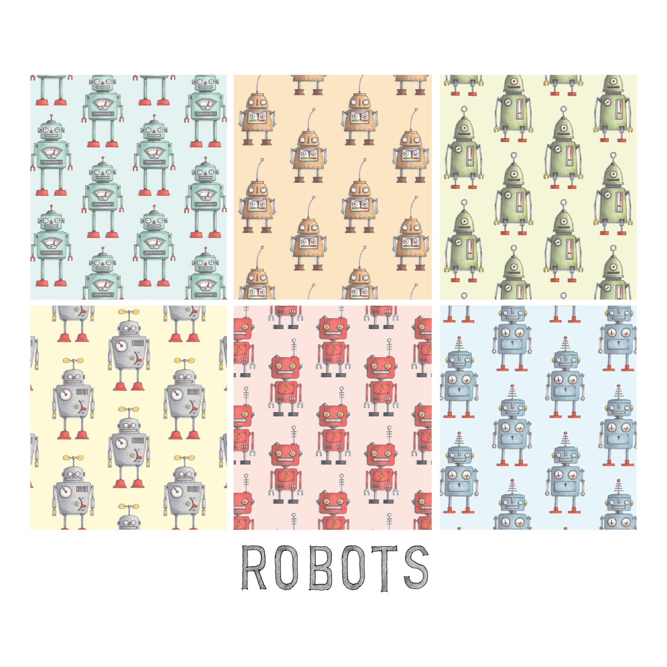 Robots: Gift Wrap Paper 13x19 Sheet / Birthday / Gifts / - Etsy