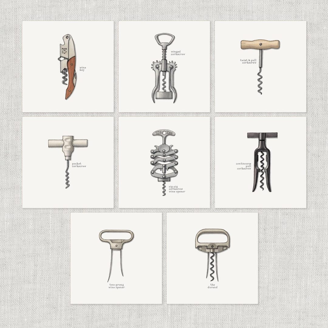 Wine Openers (1 of 2): Corkscrews / Winged Key / Zig Zag / Twist & Pull ...