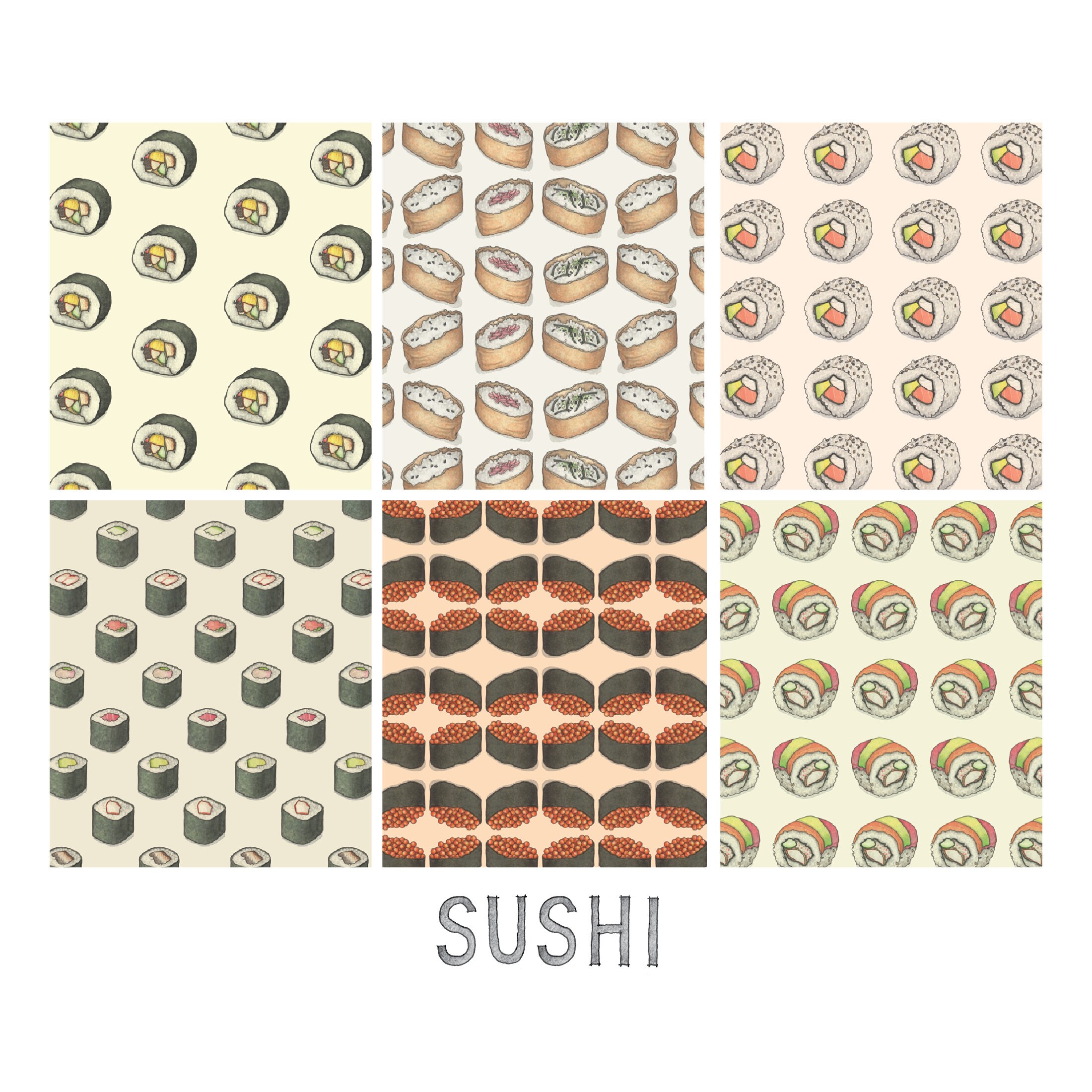 Sushi Maki : Gift Wrap Paper 13x19 sheet / Birthday / | Etsy