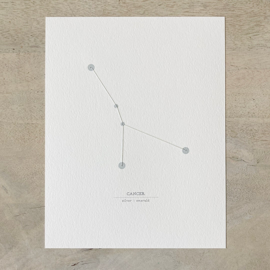 Zodiac Constellations: Cancer / 8.5 X 11 Art Print / Watercolor ...