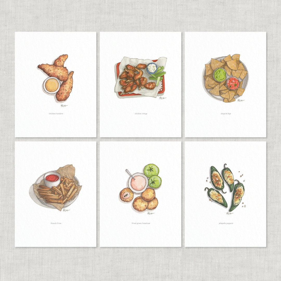 Pub Grub 1 of 2: 8.5x11 Art Prints / Watercolor Illustration / Art ...