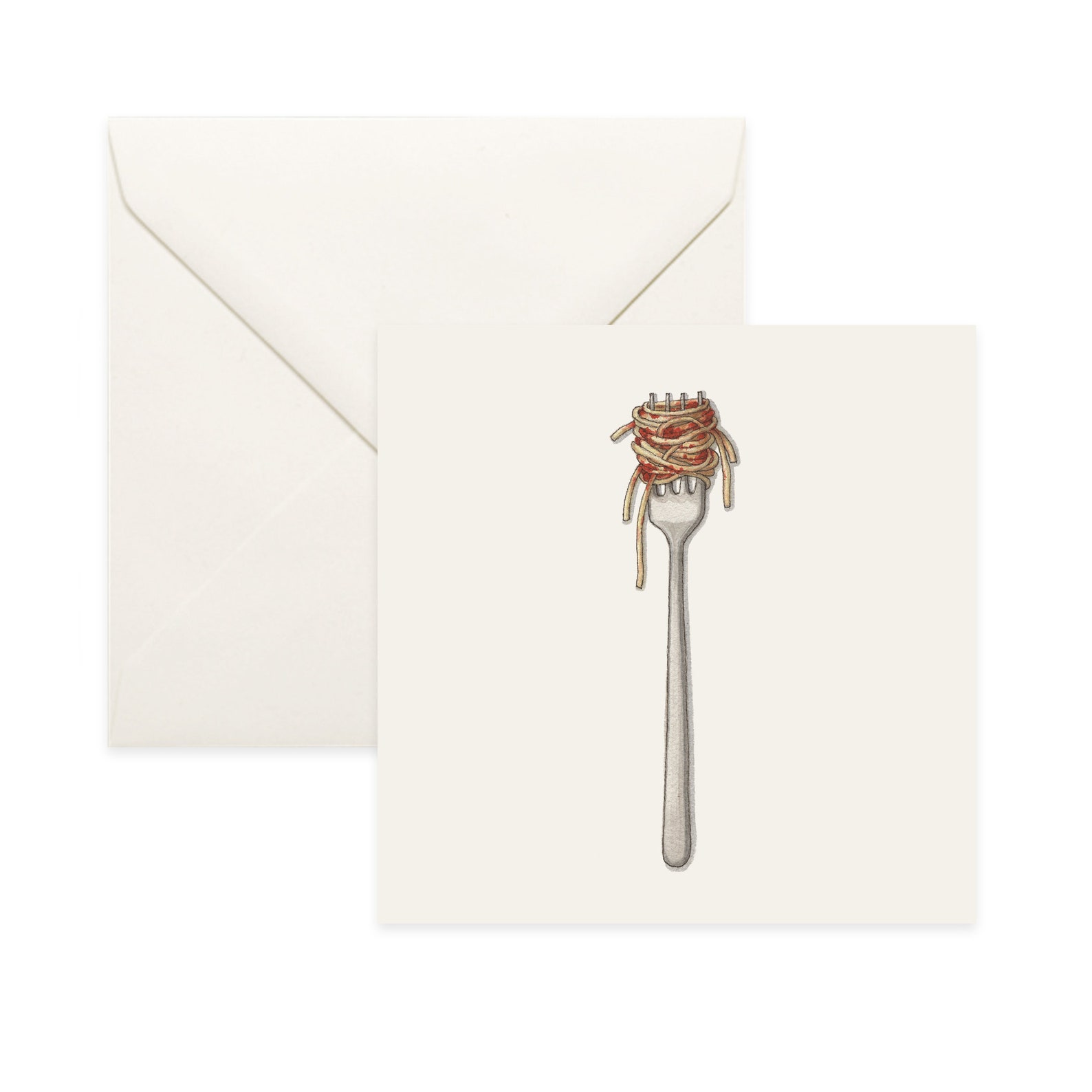 Food: Spaghetti / Fork / Pasta / Notecard / Thank You Card / | Etsy