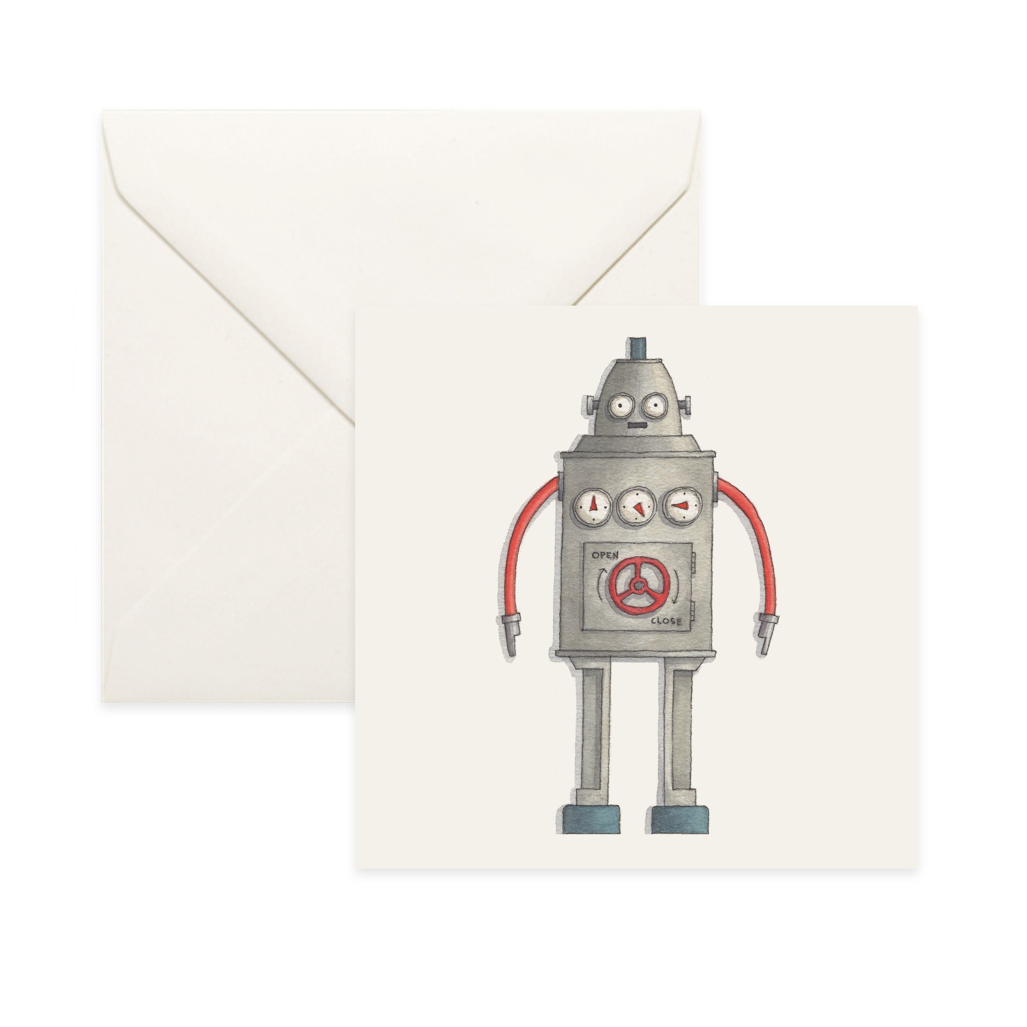 Robots (2 of 2): Notecard / Thank You Card / Message Card / Vintage ...