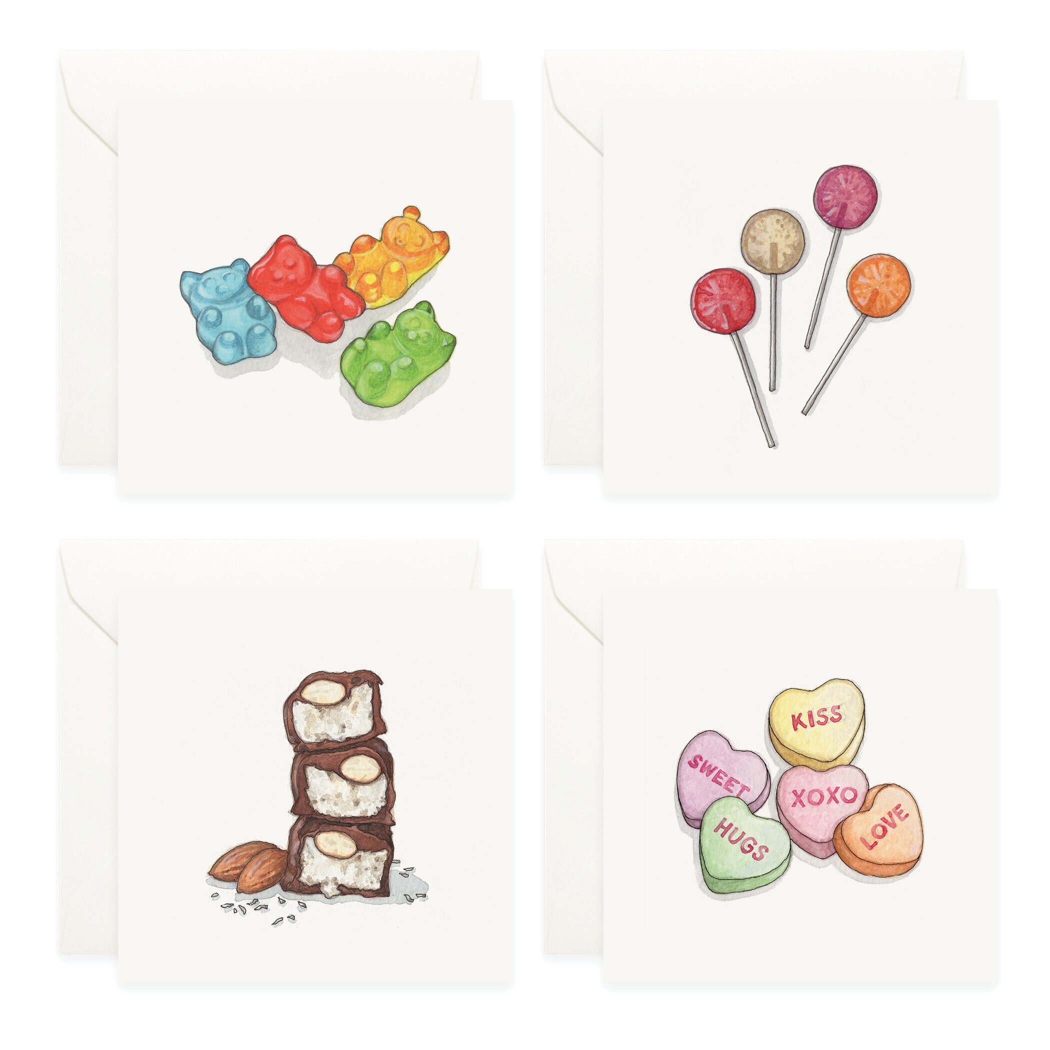 Candies & Sweets: Cards Box Set / Notecards / Flat Cards / - Etsy