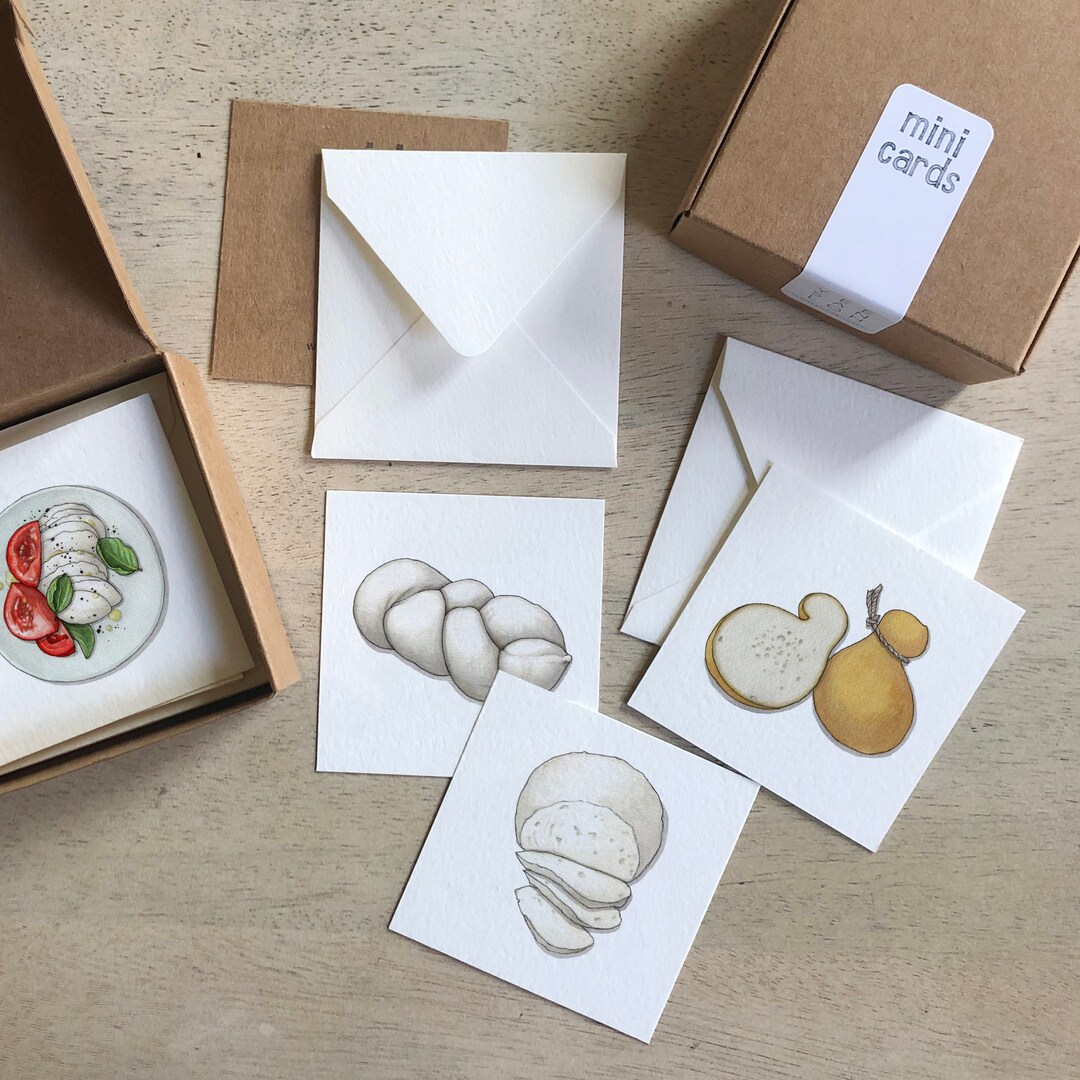 Cheese: Mozzarella / Mini Cards Box Set - Etsy