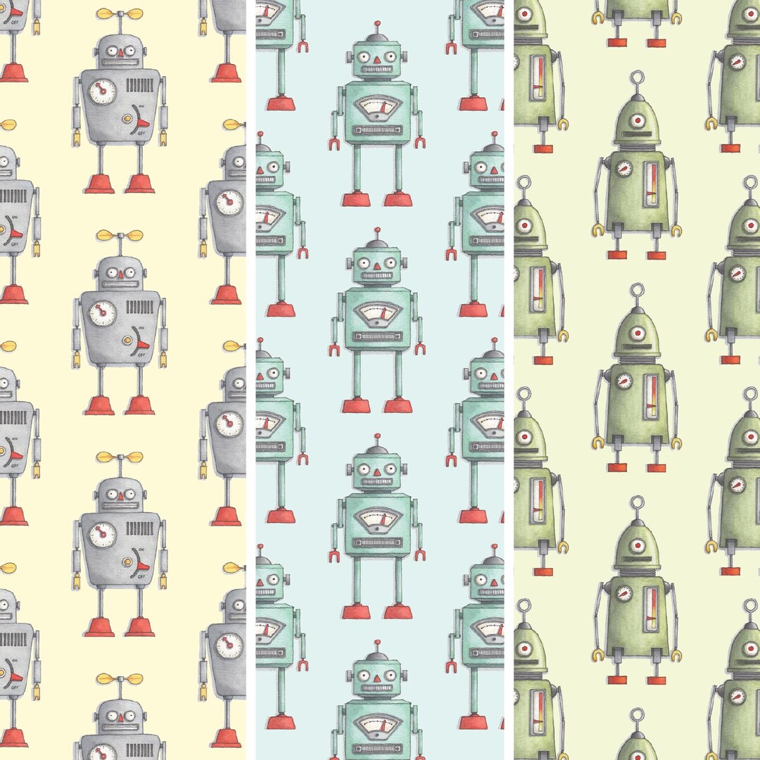 Robots 1 of 2: Gift Wrap Paper (13x19 Sheet) / Birthday / Gifts ...