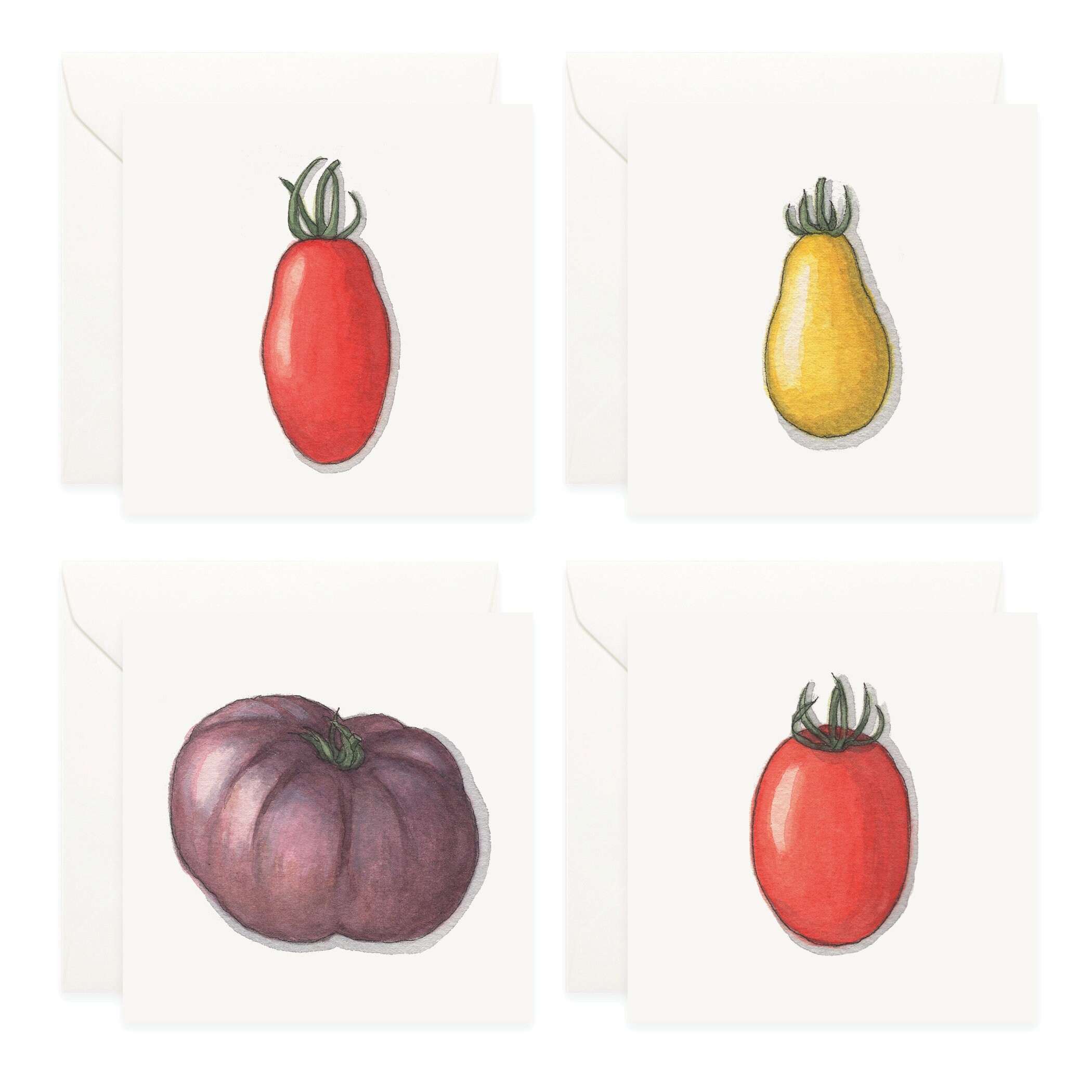 Tomatoes: Mini Cards Box Set / Gift Tags / Watercolor Illustration ...