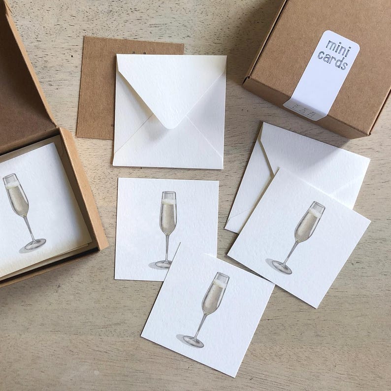 Champagne: Mini Cards Box Set - Etsy
