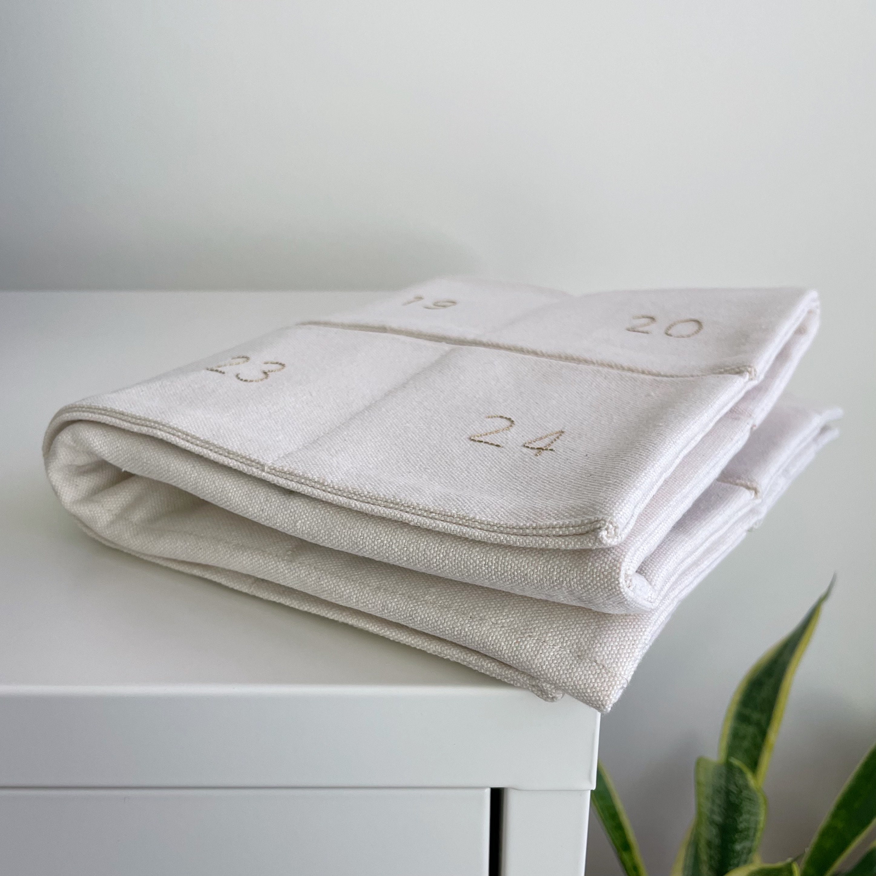 Reusable Fabric Christmas Advent Calendar: Minimalist, Embroidered - Etsy