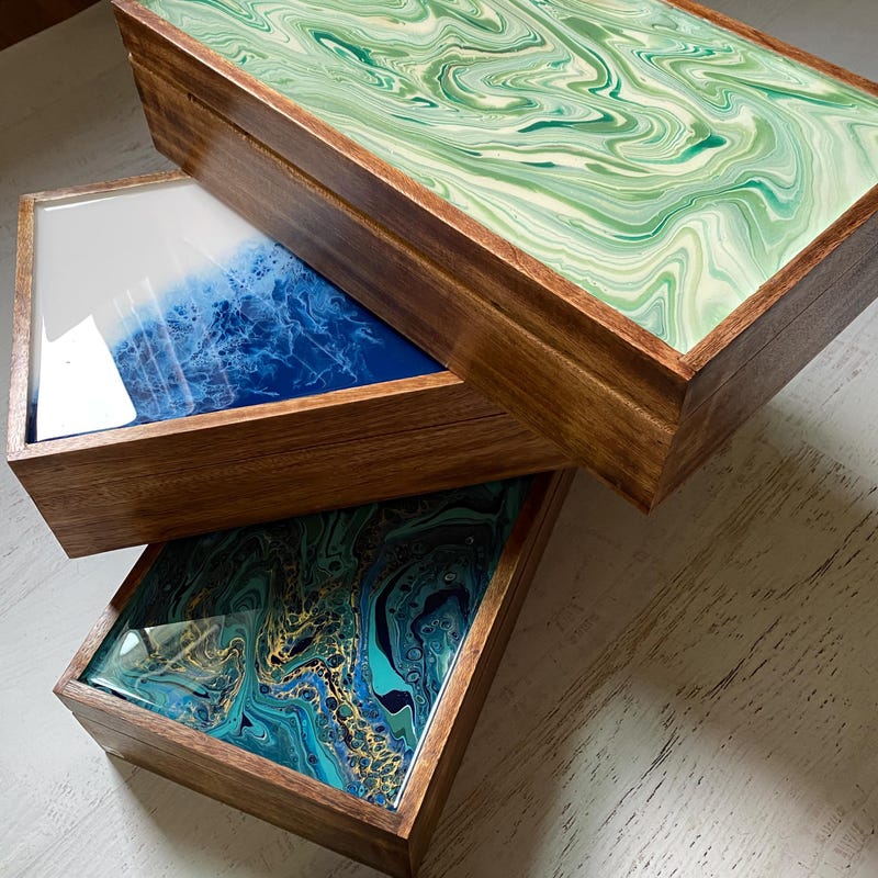 Blue Tea Box Organizer - Etsy