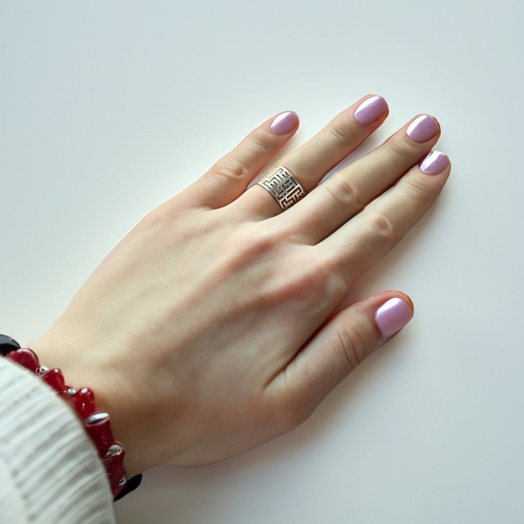 Arabic Gold Ring, Arabic Name Ring, Arabic Ring, Custom Arabic Ring ...