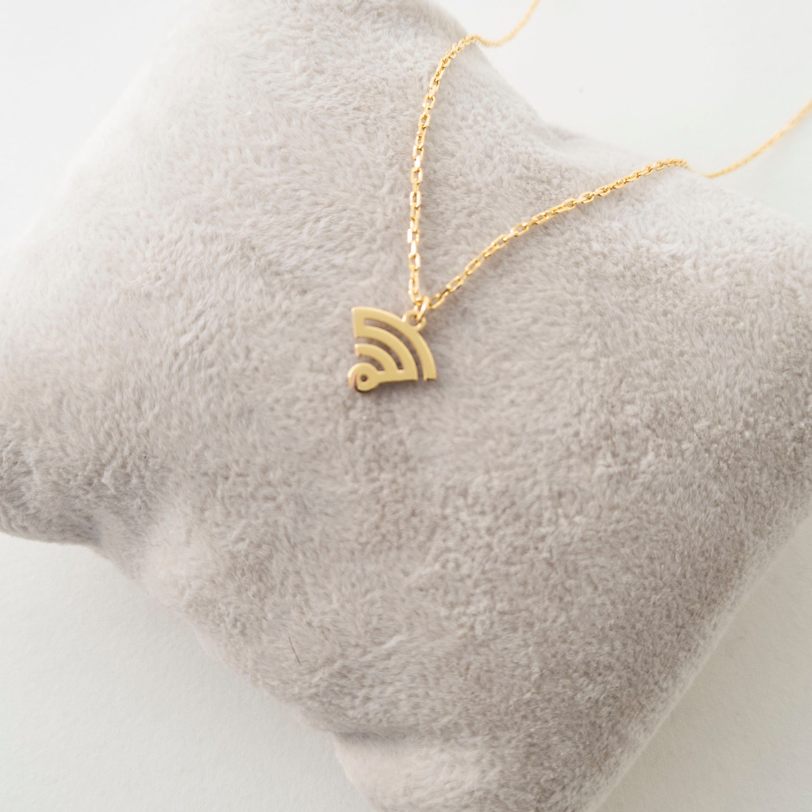 Tiny Allah Necklace 14k Solid Gold Allah Necklace Wifi - Etsy