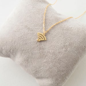 Tiny Allah Necklace, 14k Solid Gold Allah Necklace, Wifi Signal Shaped ...