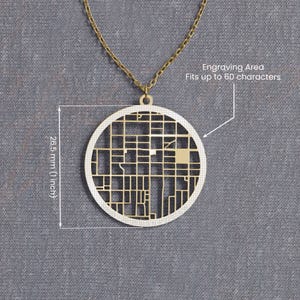 Personalized Map Necklace, Necklace Map Coordinates, Custom Map ...