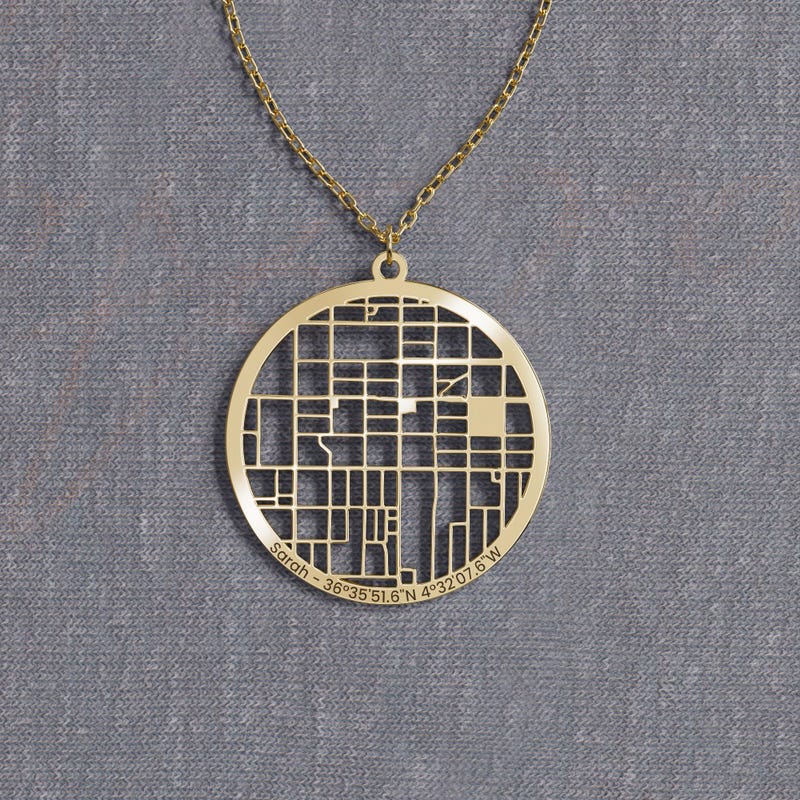 Map Necklace - Etsy