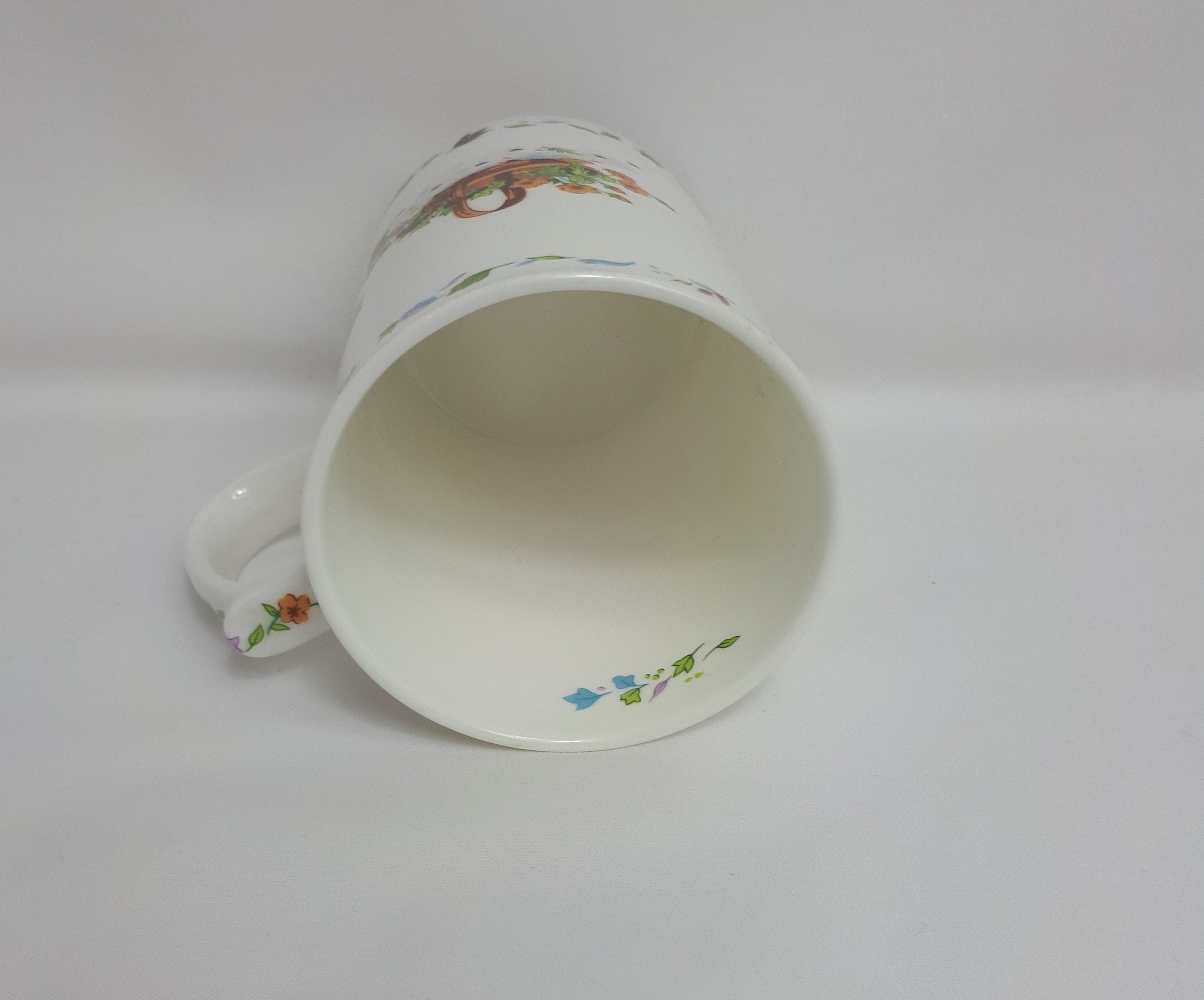 Hankook Fine China Coffee Tea Cups # 0866 Limpid Flowers Basket 8 Oz ...