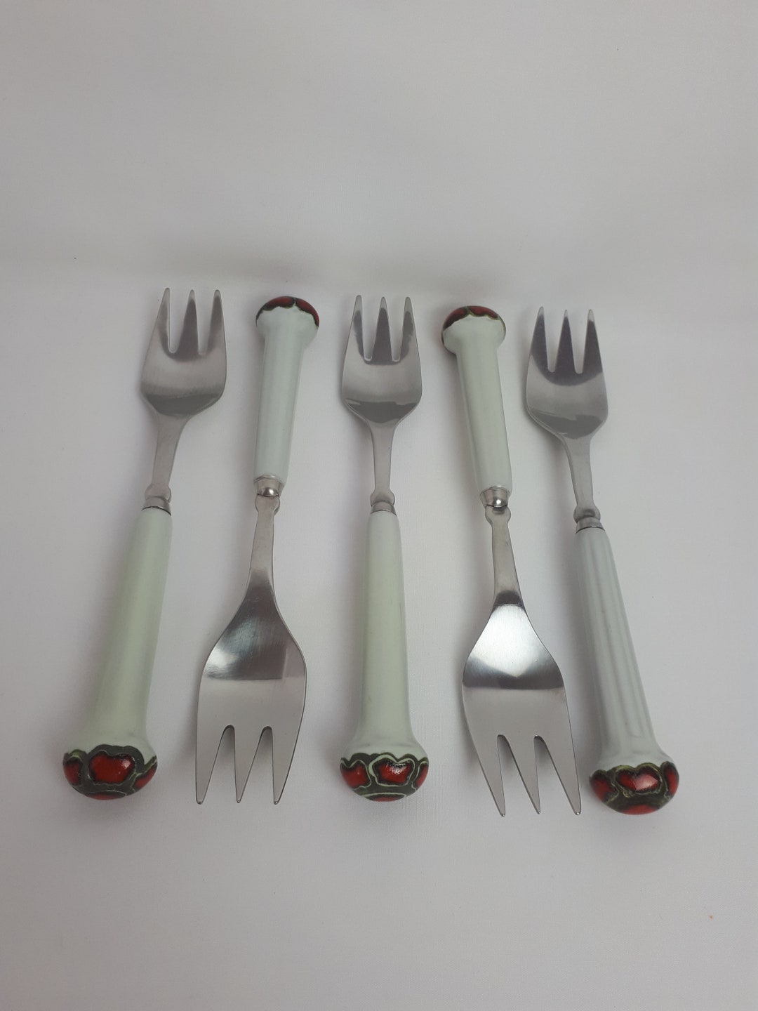 Set of 5 Denby Regency Jewel Flatware England Salad Forks Stainless ...