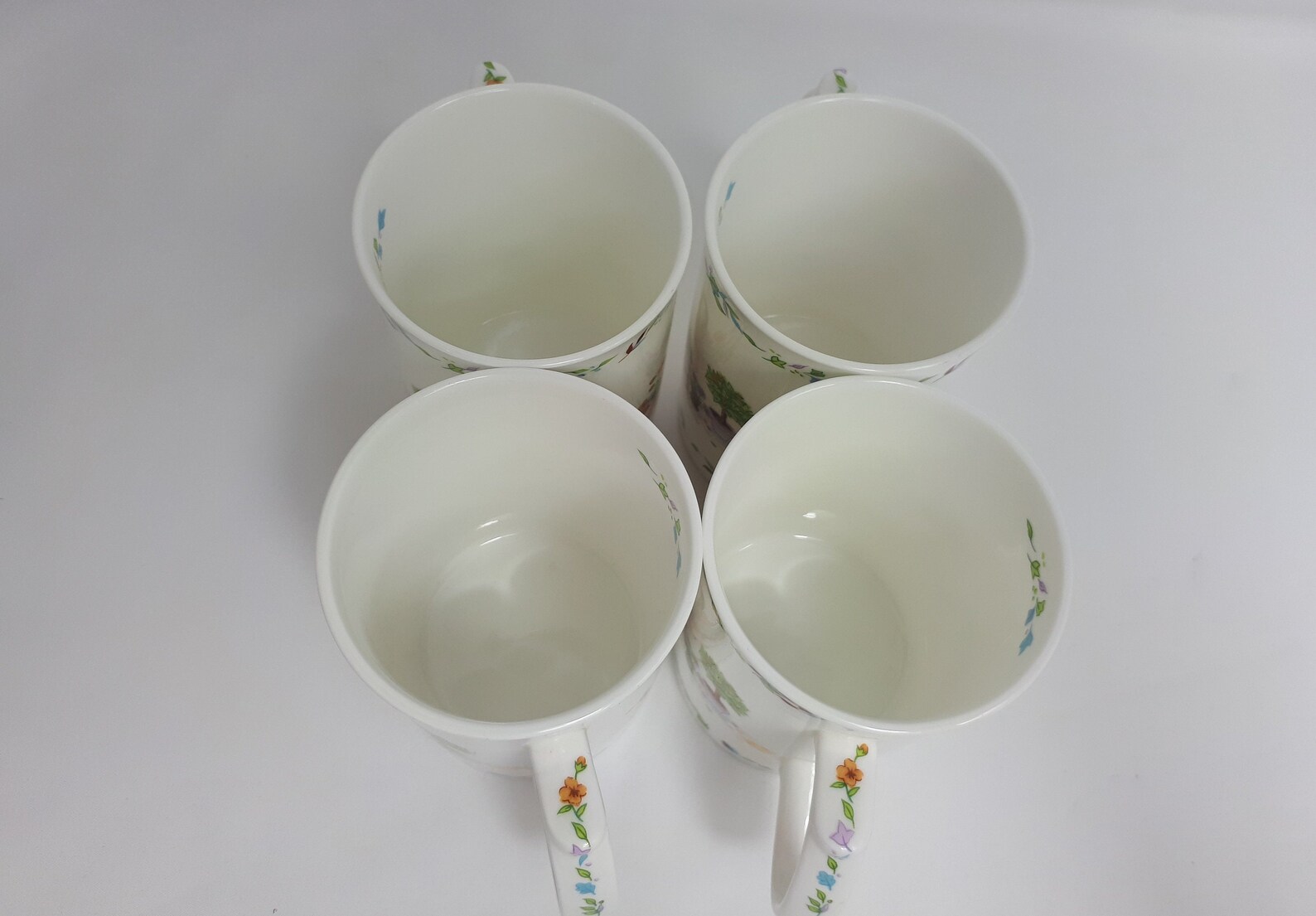 Hankook Fine China Coffee Tea Cups # 0866 Limpid Flowers Basket 8 Oz ...