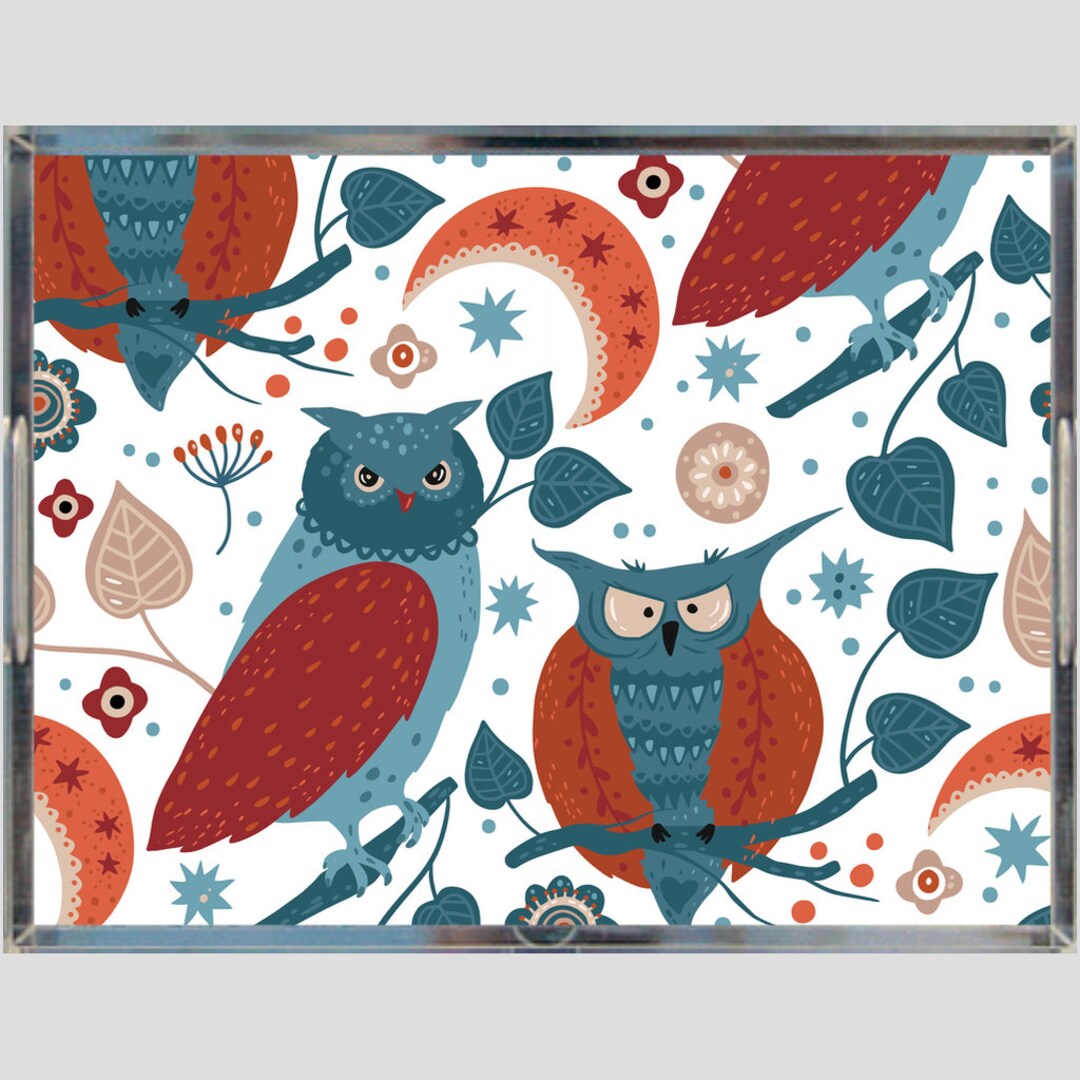 Owl Acrylic Trays Work of Art - Etsy