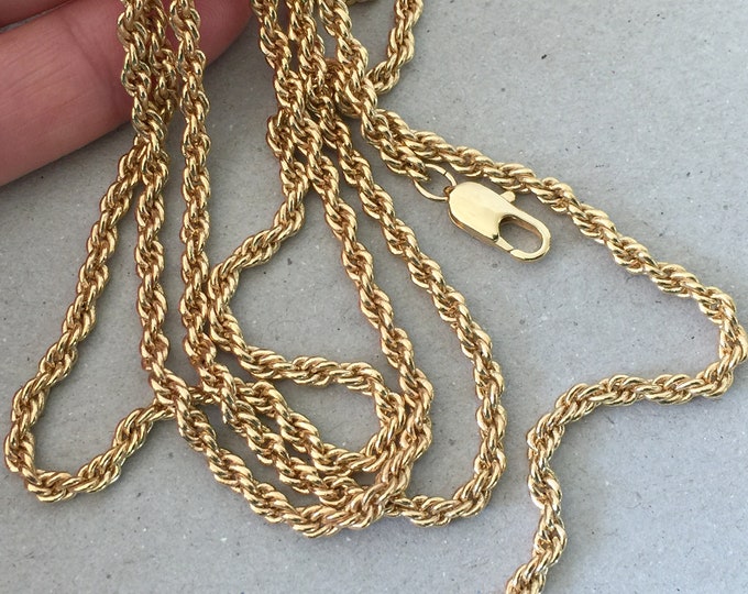 Rope Chain Necklace, Gold French Rope Chain, Men's Chain Necklace, 3 ...
