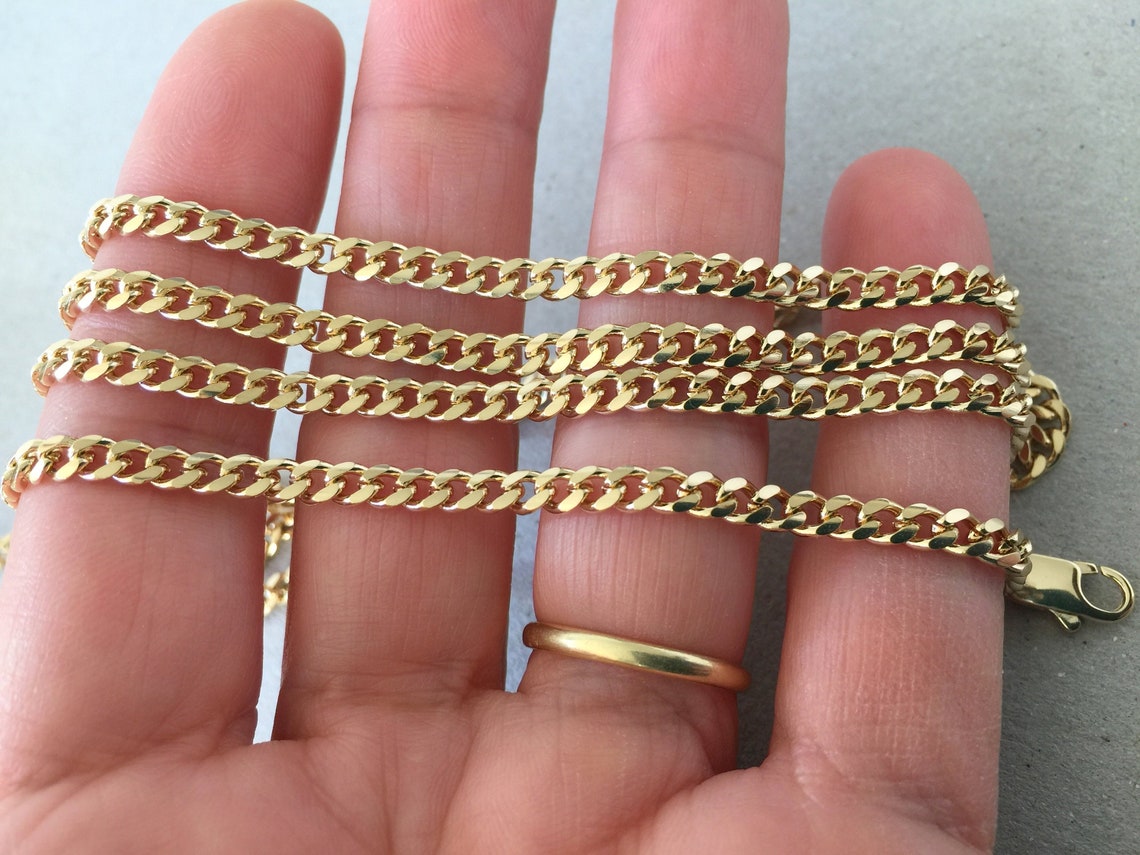 Gold Chain Necklace 20 Gold Chain Necklace 3.7 Mm - Etsy