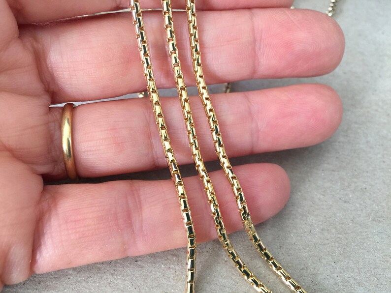 Gold Box Chain Anklet Thick Gold Chain 2.2mm Round Box - Etsy