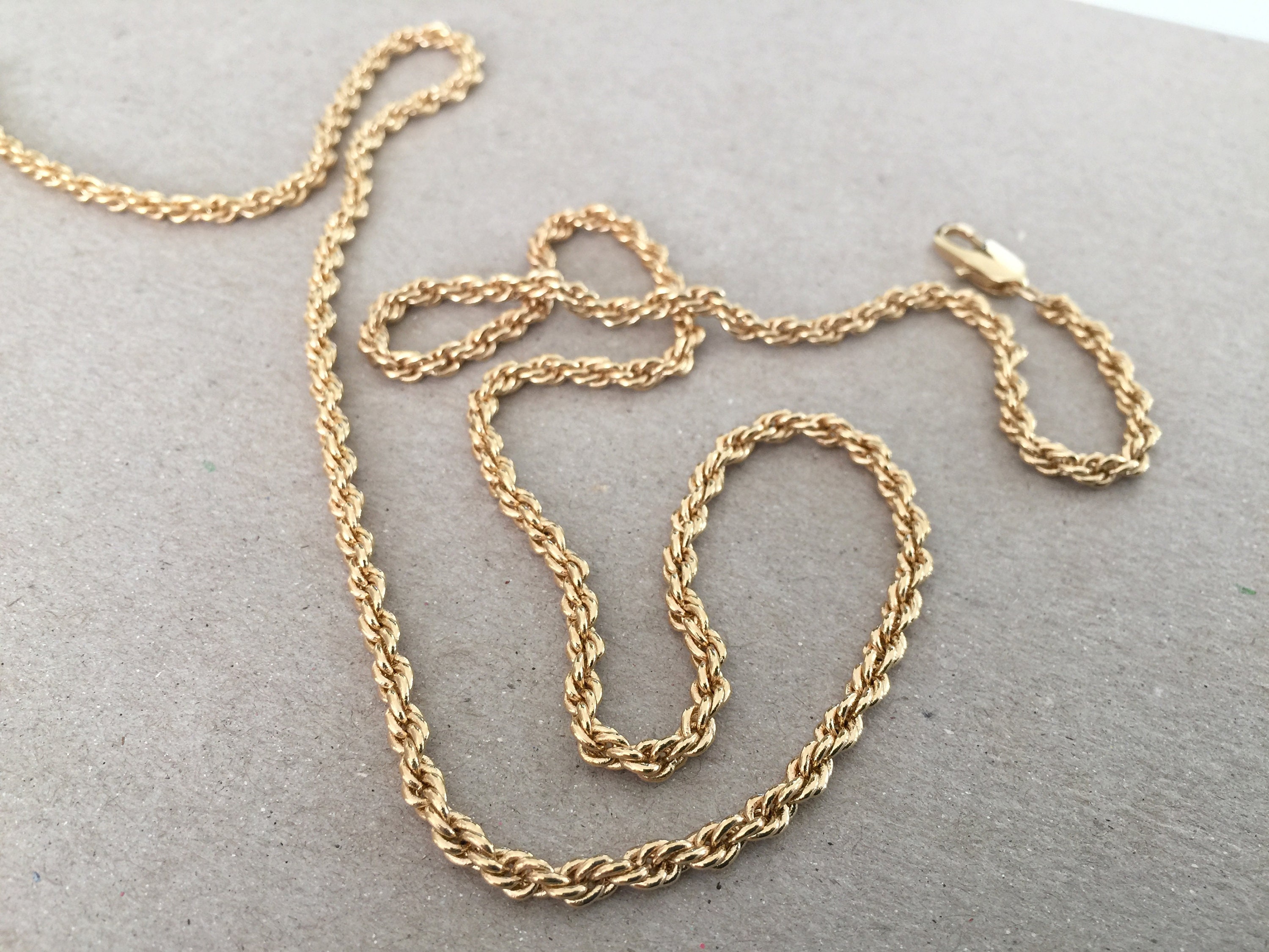 Rope Chain Necklace Gold French Rope Chain 3.5mm Braided - Etsy