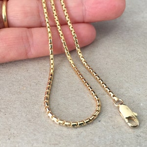 Gold Box Chain Anklet Thick Gold Chain 2.2mm Round Box | Etsy