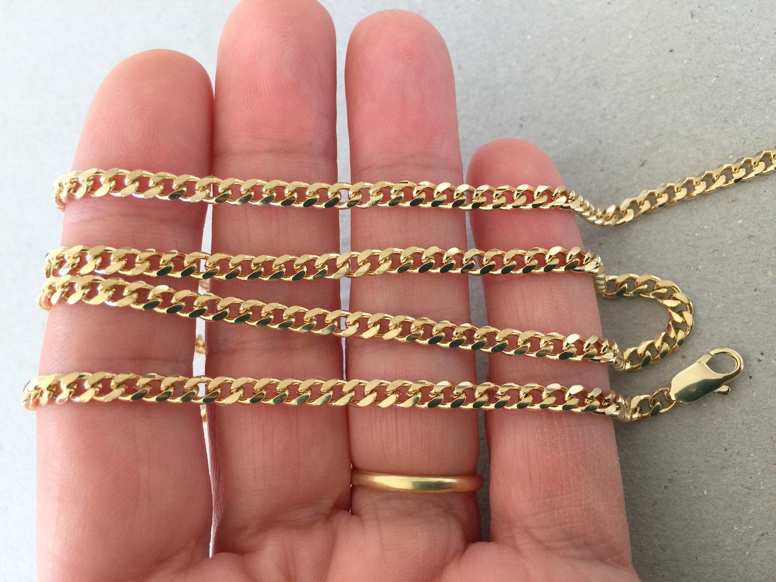 Gold Chain Necklace 20 Gold Chain Necklace 3.7 Mm - Etsy