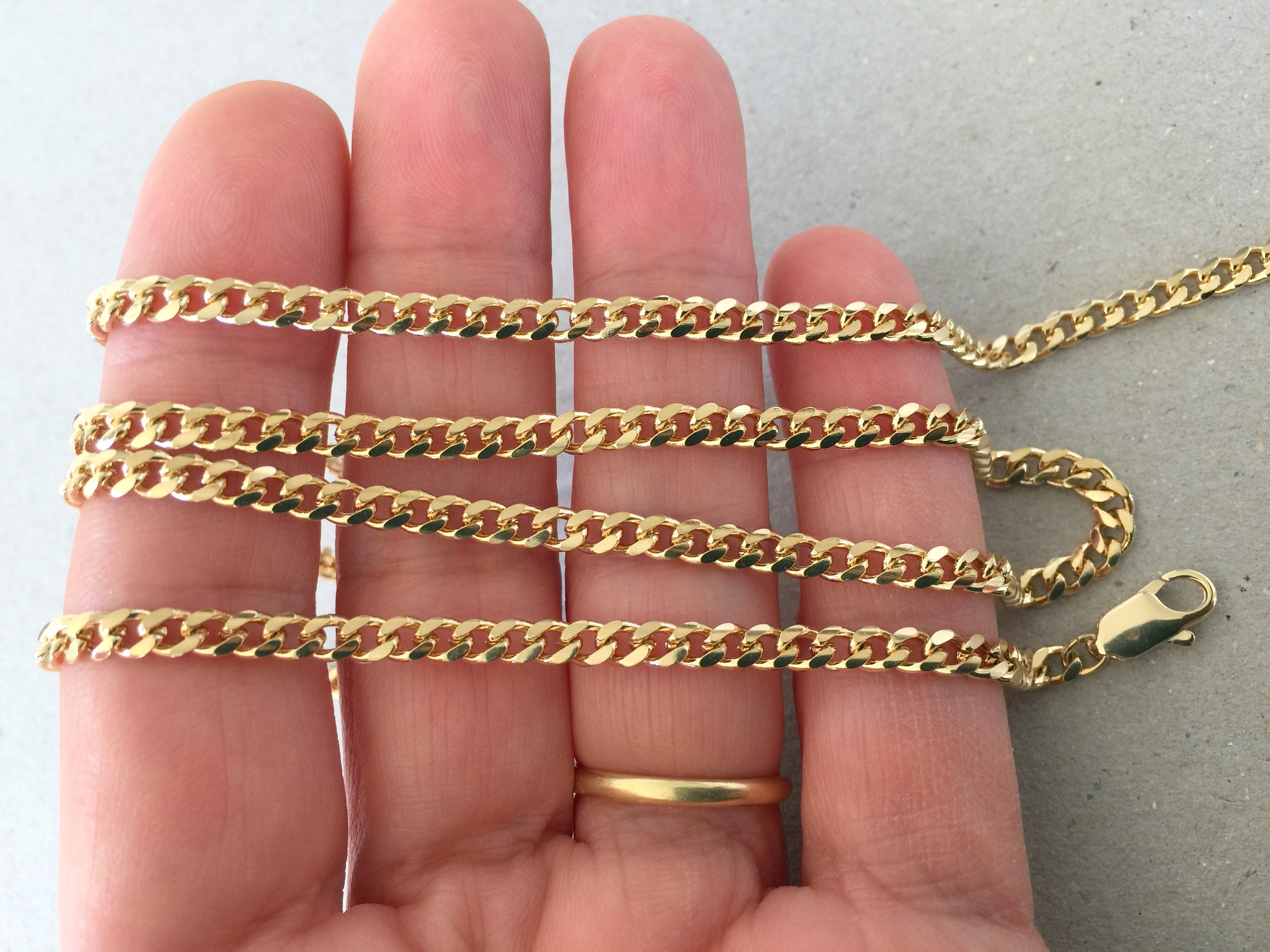 Gold Chain Necklace 3.7 Mm Thick Gold Chain Necklace Heavy | Etsy