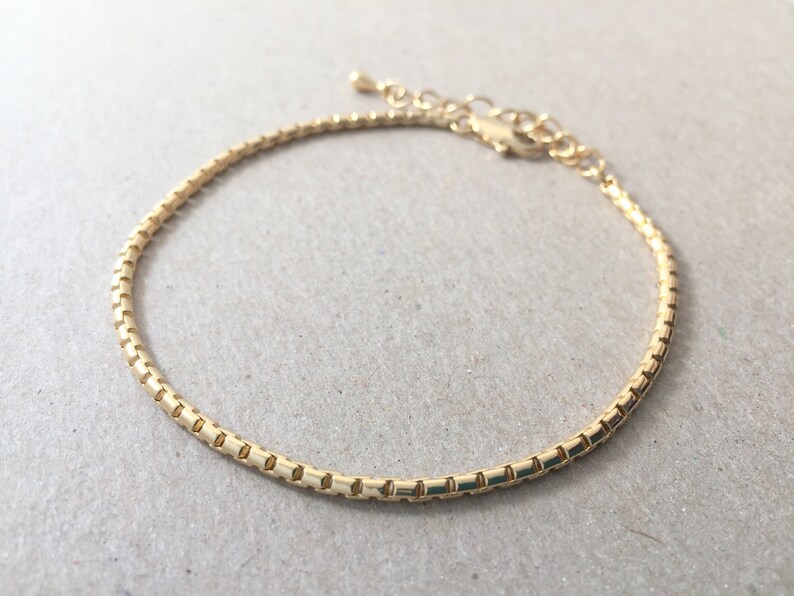 Gold Box Chain Anklet Thick Gold Chain 2.2mm Round Box - Etsy