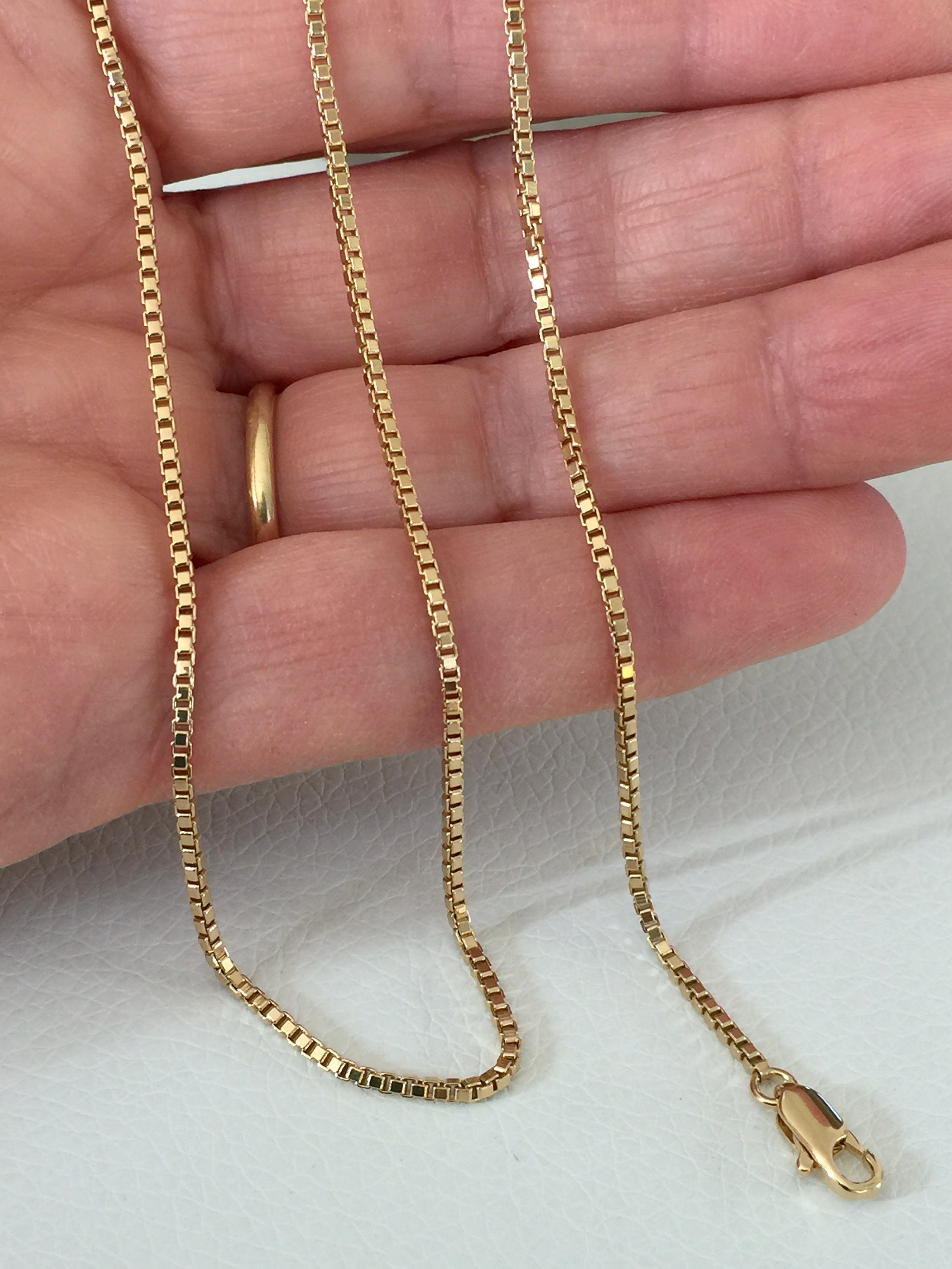 Gold Box Chain Necklace 30 Box Chain 1.5mm Simple Box - Etsy