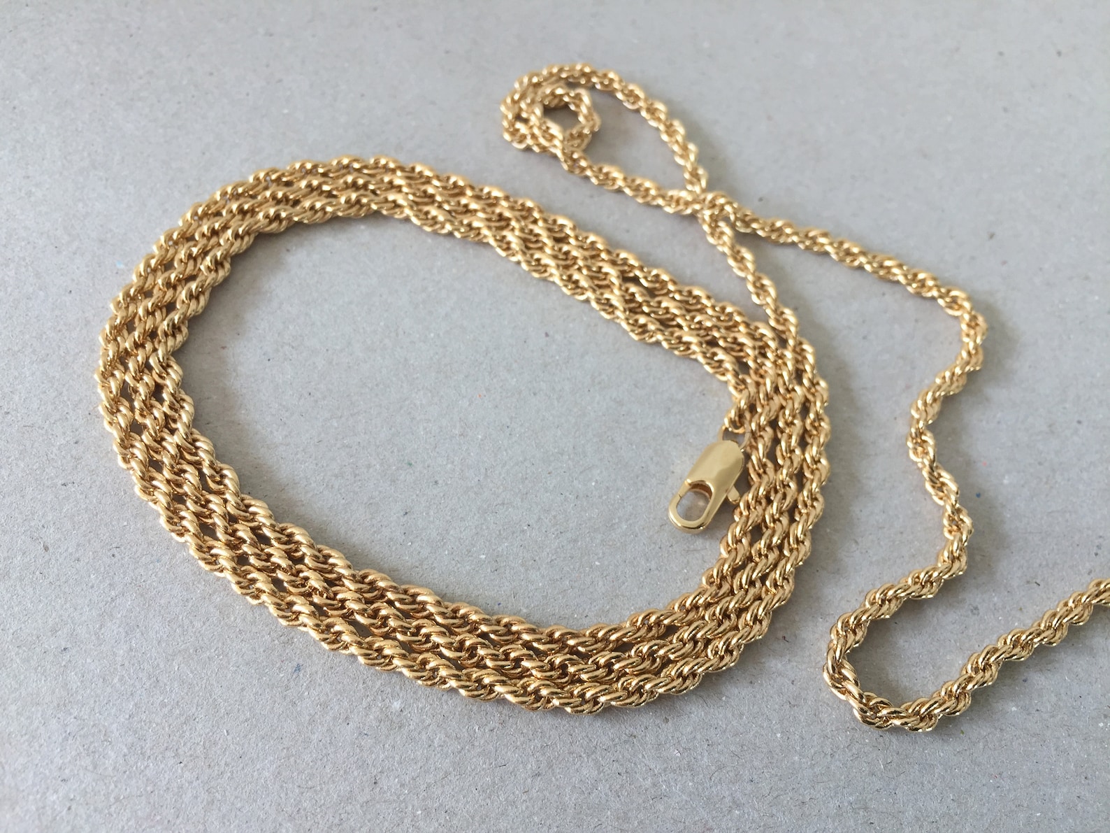 Rope Chain Necklace Gold French Rope Chain Men's Chain - Etsy