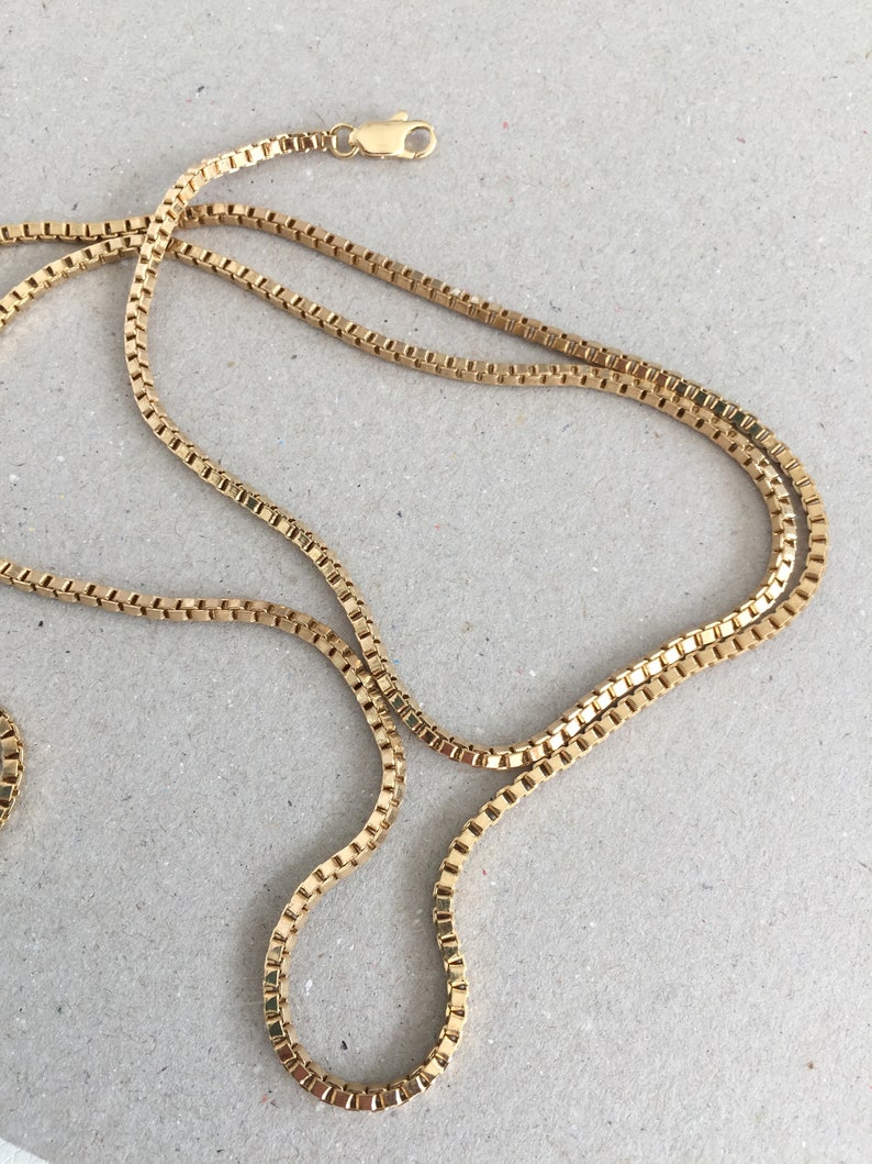 Gold Box Chain Necklace Thick Gold Chain 2.2mm Box Chain - Etsy Gold Box Chain Necklace Thick Gold Chain 2.2mm Box Chain - Etsy