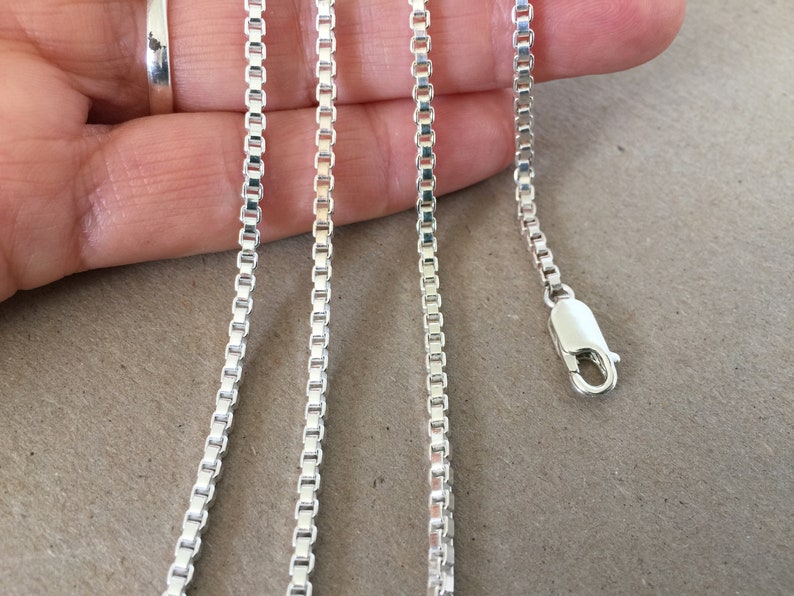 Sterling Silver Box Chain Necklace Thick Sterling 925 Chain - Etsy