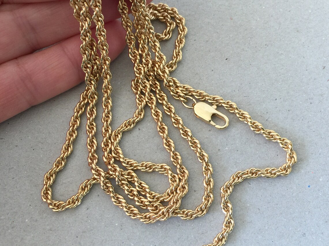 Rope Chain Necklace Gold French Rope Chain Men's Chain - Etsy