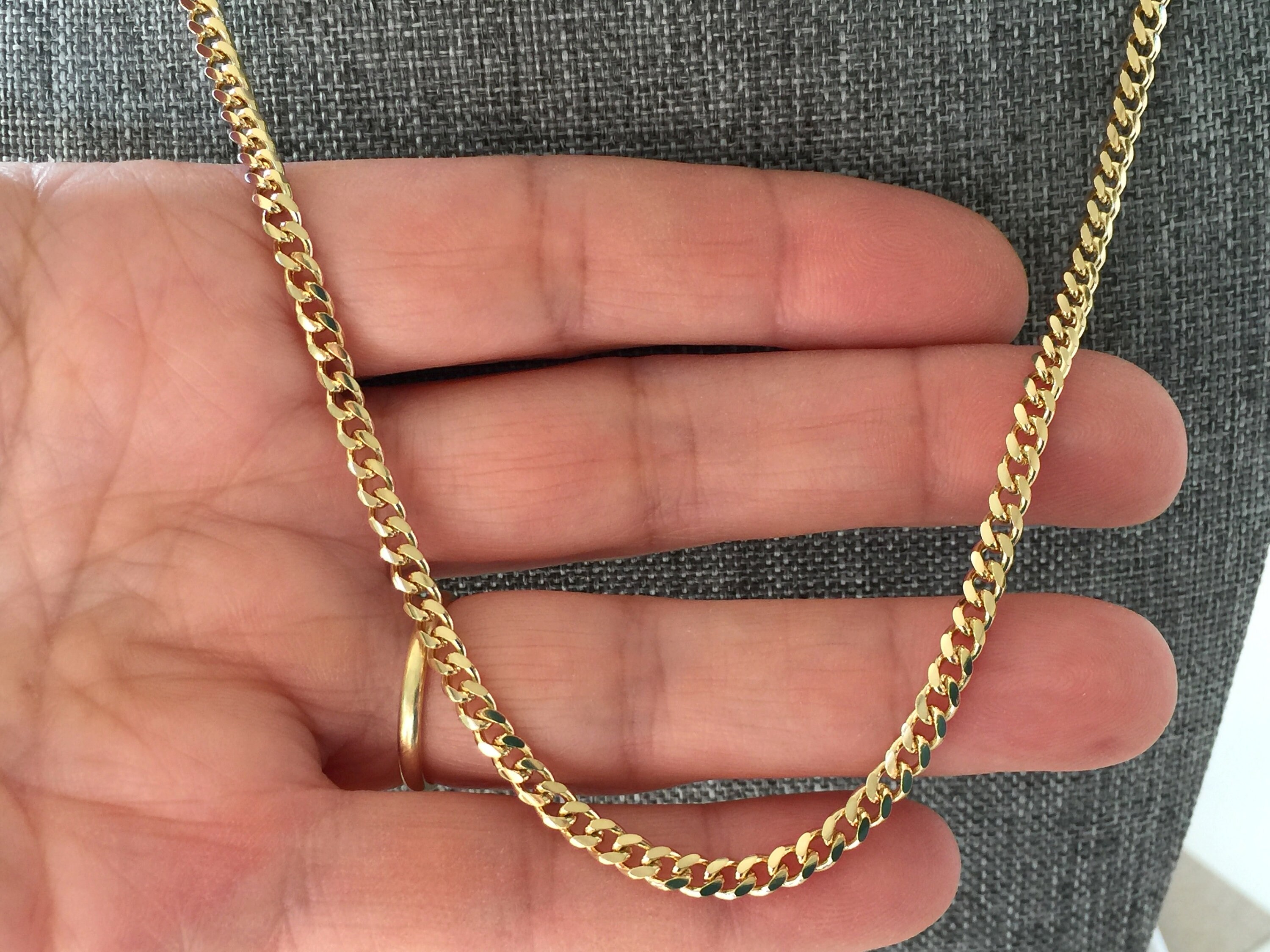 Gold Chain Necklace 3.7 Mm Thick Gold Chain Necklace Heavy | Etsy