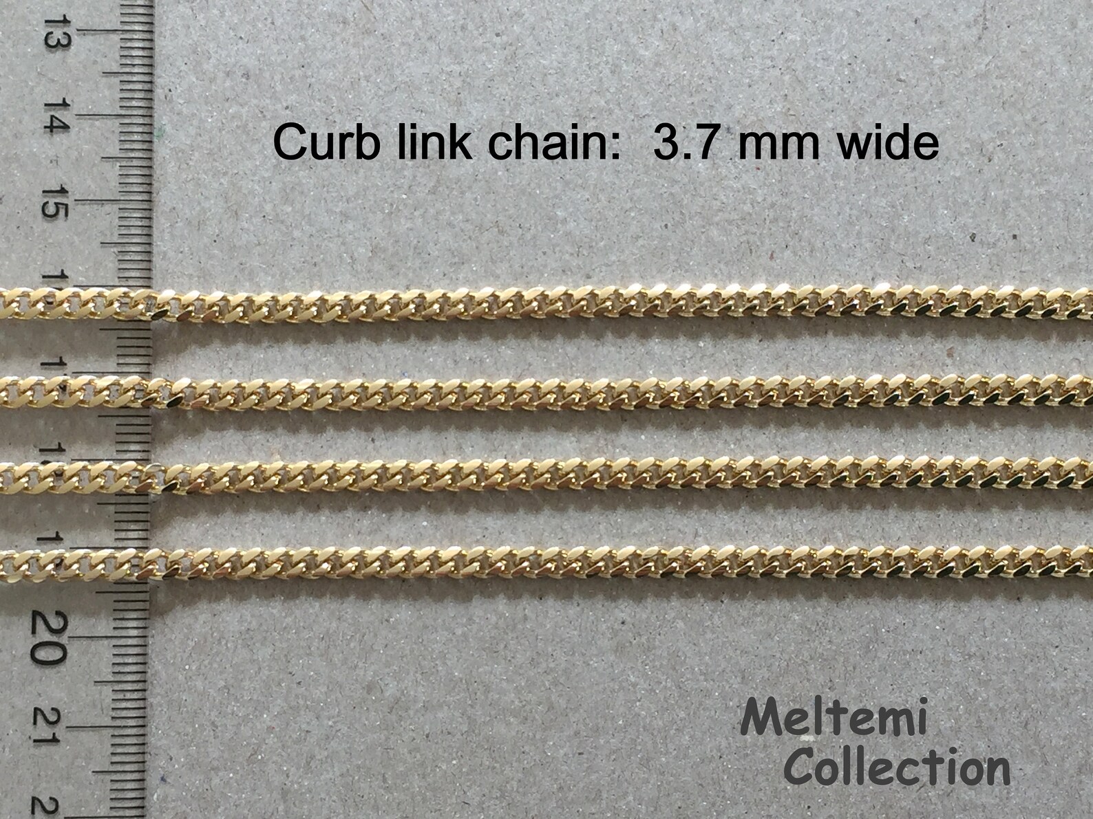 Gold Chain Necklace 20 Gold Chain Necklace 3.7 Mm - Etsy