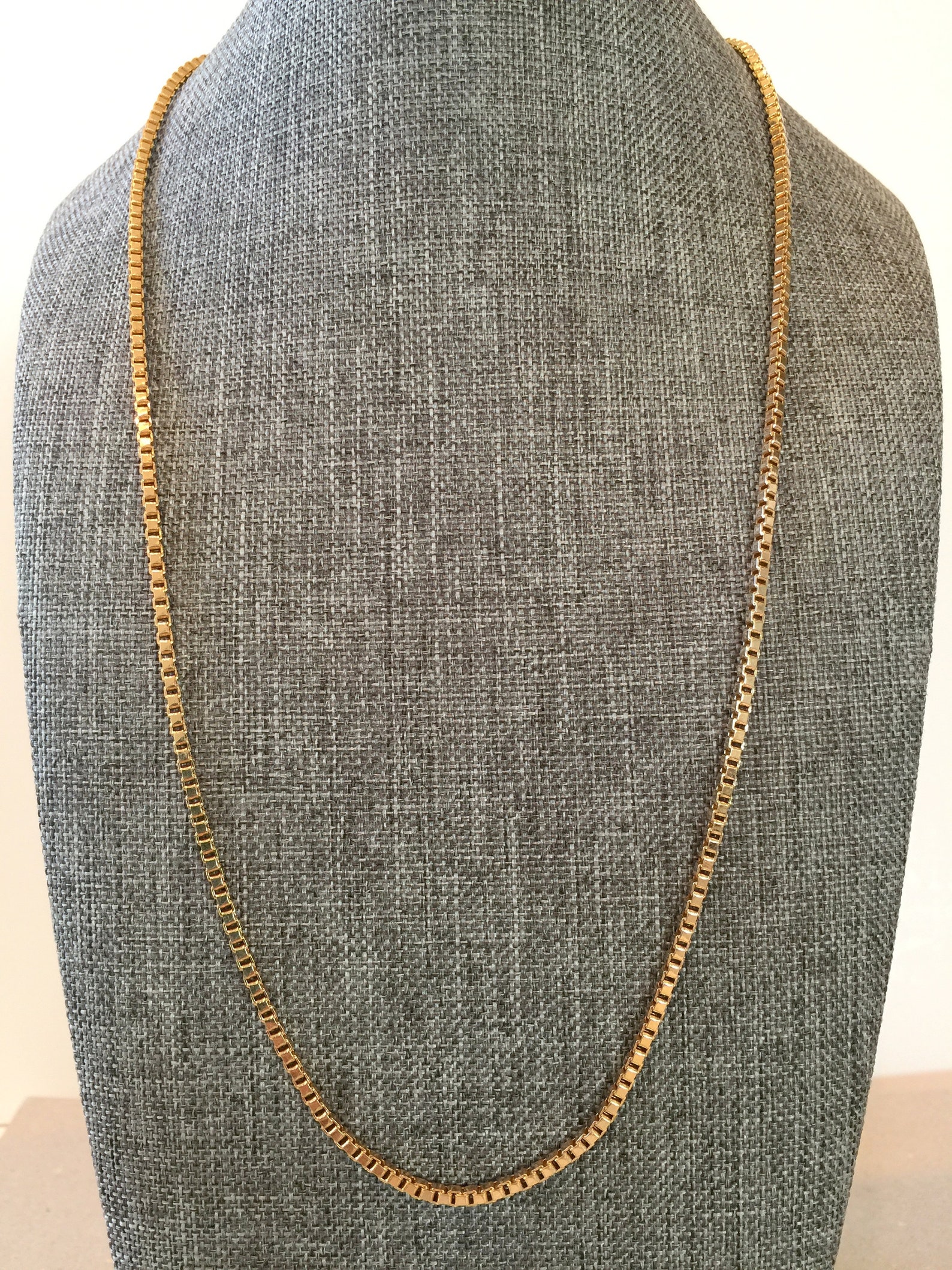 Gold Box Chain Necklace 24 Thick Gold Chain 2.2mm Box - Etsy