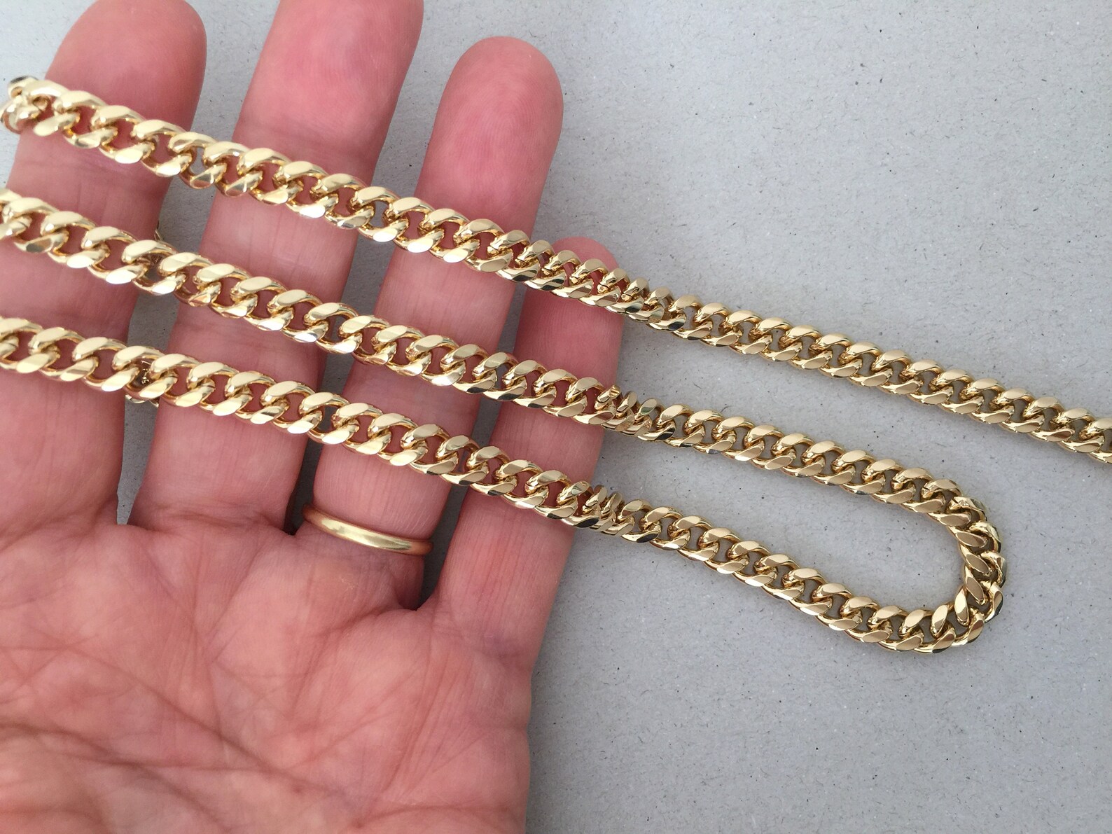 Thick Chain Necklace 6.4 Mm Heavy Gold Chain Necklace Bold - Etsy
